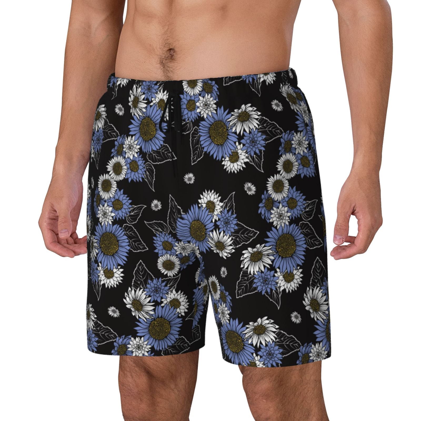Zufioo Sunflowers Mens Swimsuit Trunks with Compression Liner,Quick Dry ...