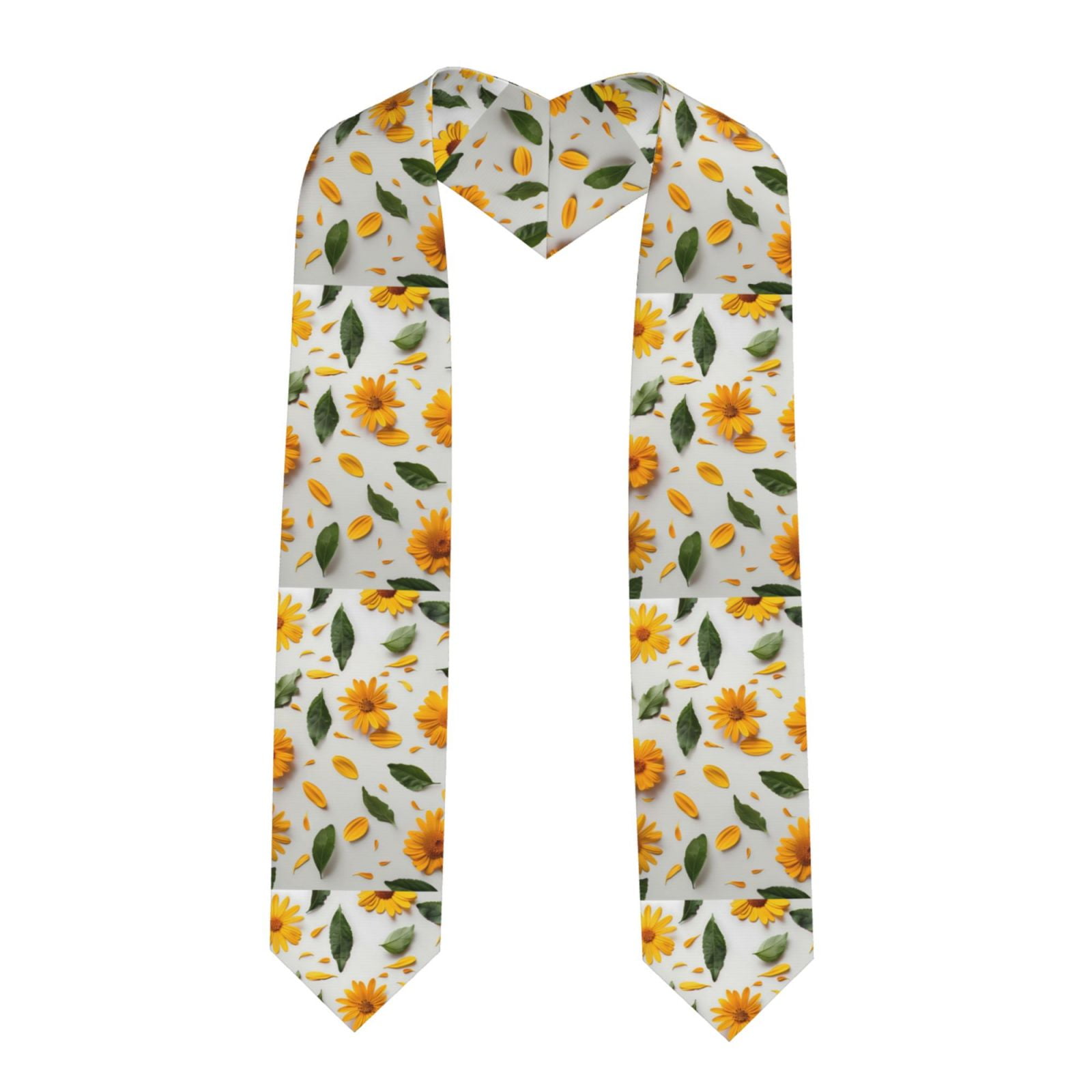 Zufioo Sunny Yellow SunFlower Print Graduation Shawl Ribbon, Graduation ...
