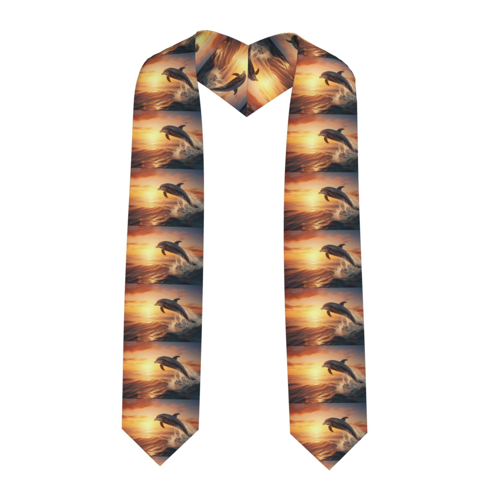 Zufioo Sunset Dancing Dolphin A Print Graduation Shawl Ribbon ...