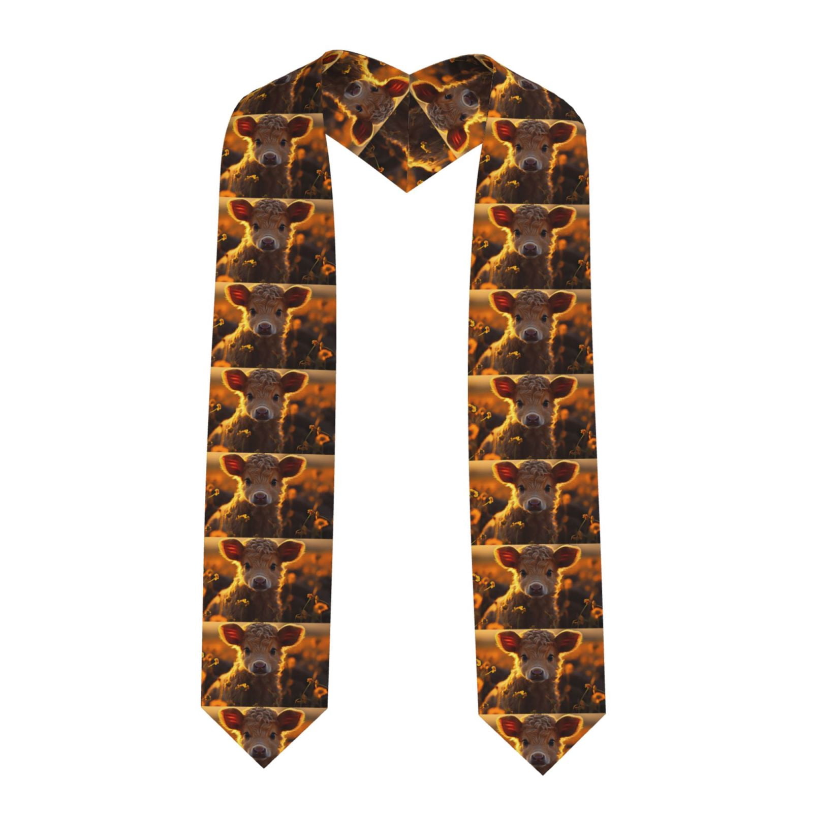 Zufioo Sunset Sunflower Cow Print Graduation Shawl Ribbon, Graduation ...