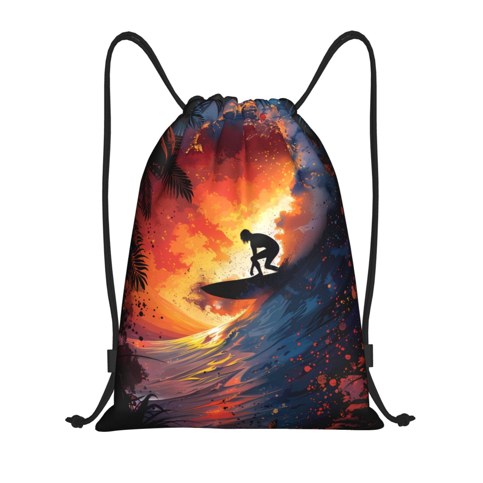 Zufioo Sunset Surfing Silhouette Sports Cinch Sack Gym String Bags ...