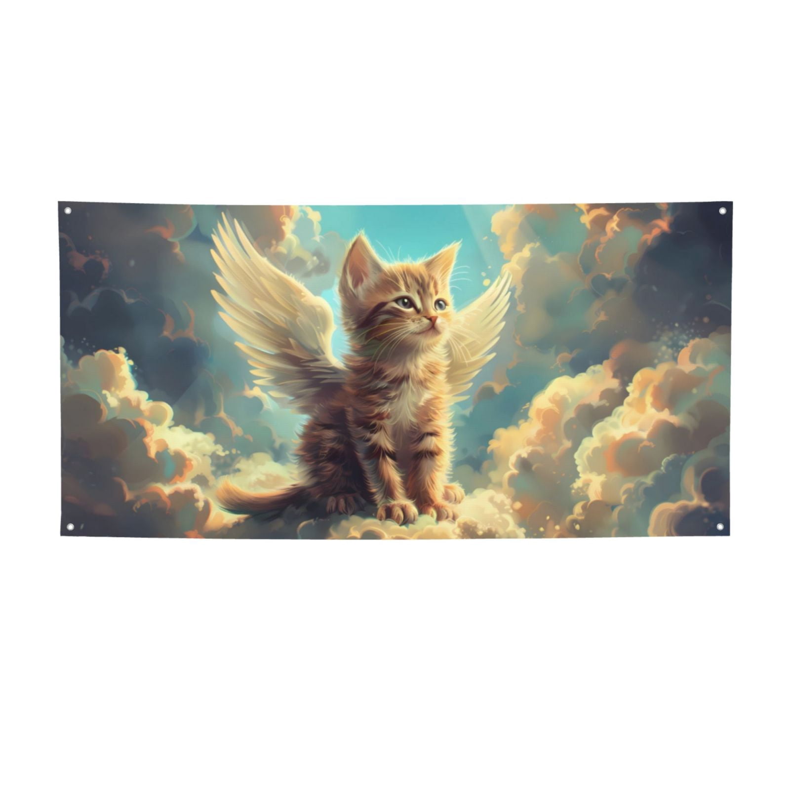 Zufioo Sunshine Cloud Cute Cat Print Holiday Banners, Party Banners ...