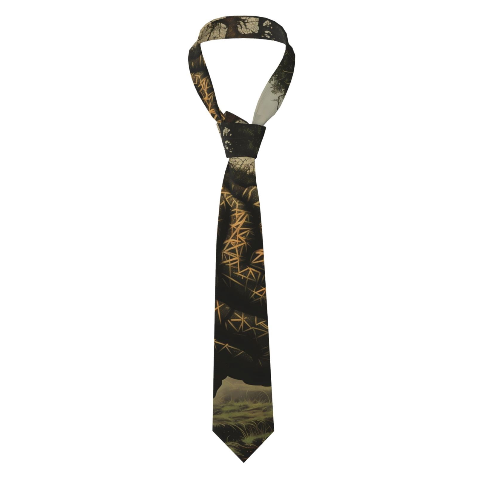 Zufioo Surreal Brain Tree Print Men's Silk Tie, Business Suit Tie ...