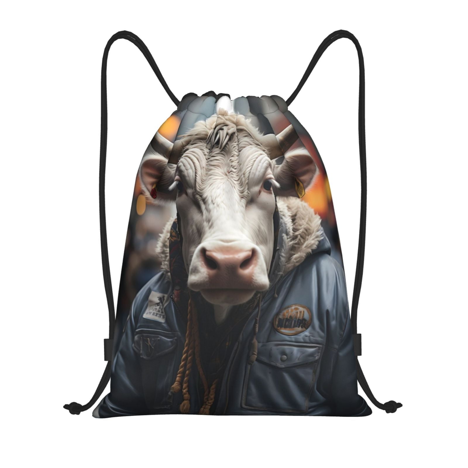 Zufioo Surrealist Cow Sports Cinch Sack Gym String Bags Machine ...