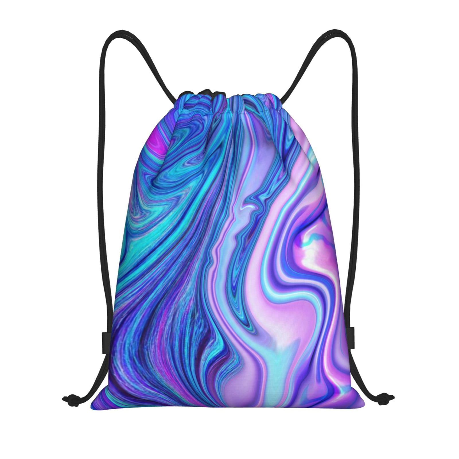Zufioo Swirl Blue And Purple Sports Cinch Sack Gym String Bags Machine ...