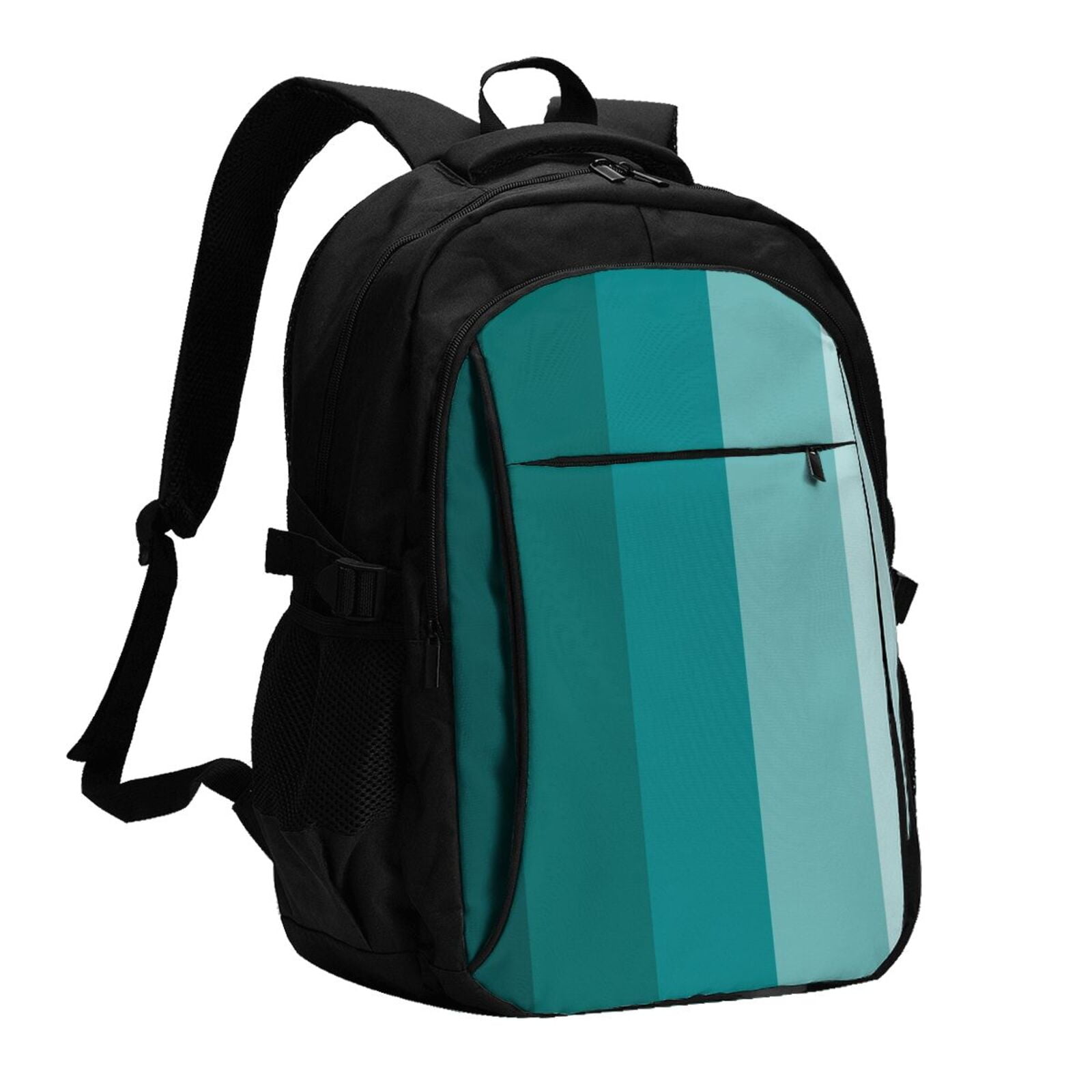 Zufioo Teal Color Print USB Backpack, Multi-Pocket Design Ergonomic ...