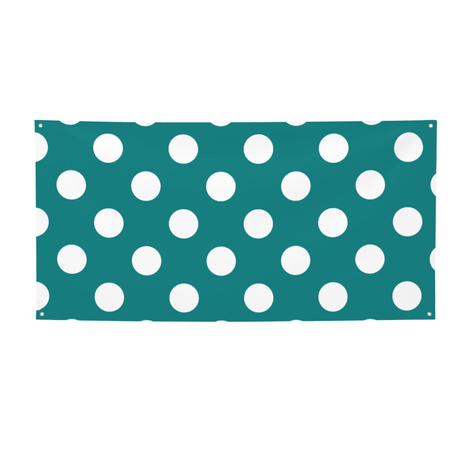 Zufioo Teal And White Polka Dot Print Holiday Banners, Party Banners ...