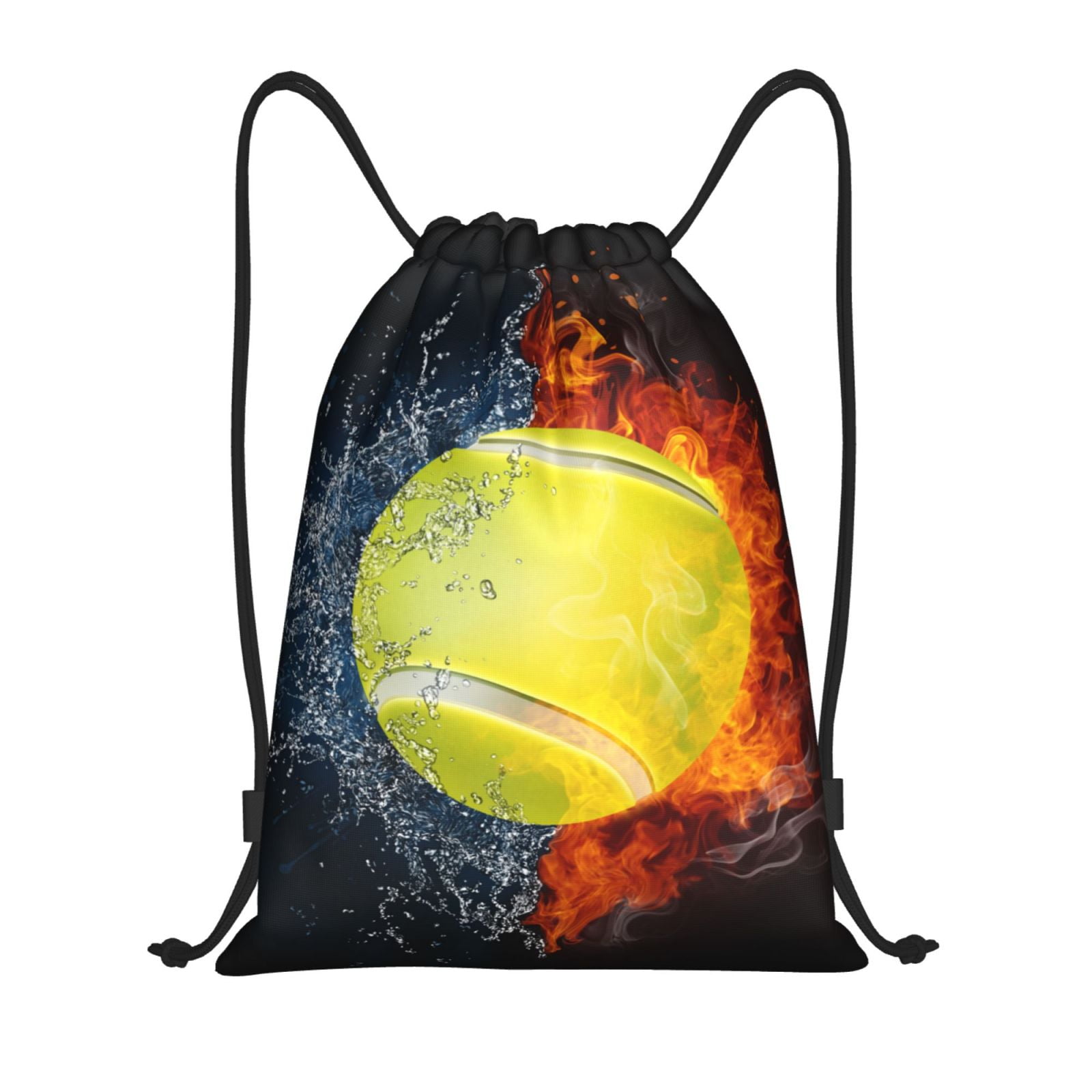 Zufioo Tennis Ball In Fire And Water Sports Cinch Sack Gym String Bags ...