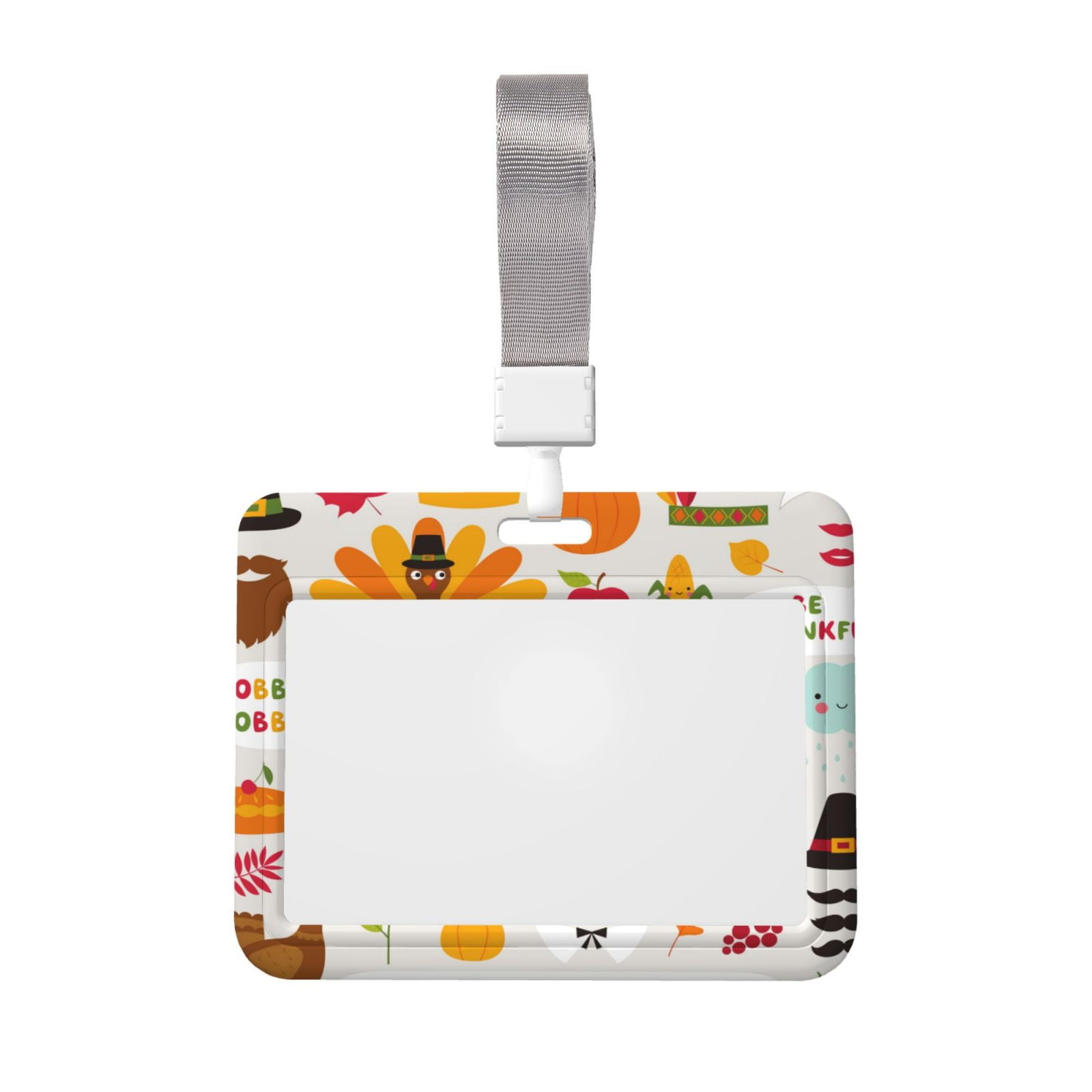 Zufioo Thanksgiving Print Work Badge Protective Case, Waterproof ...