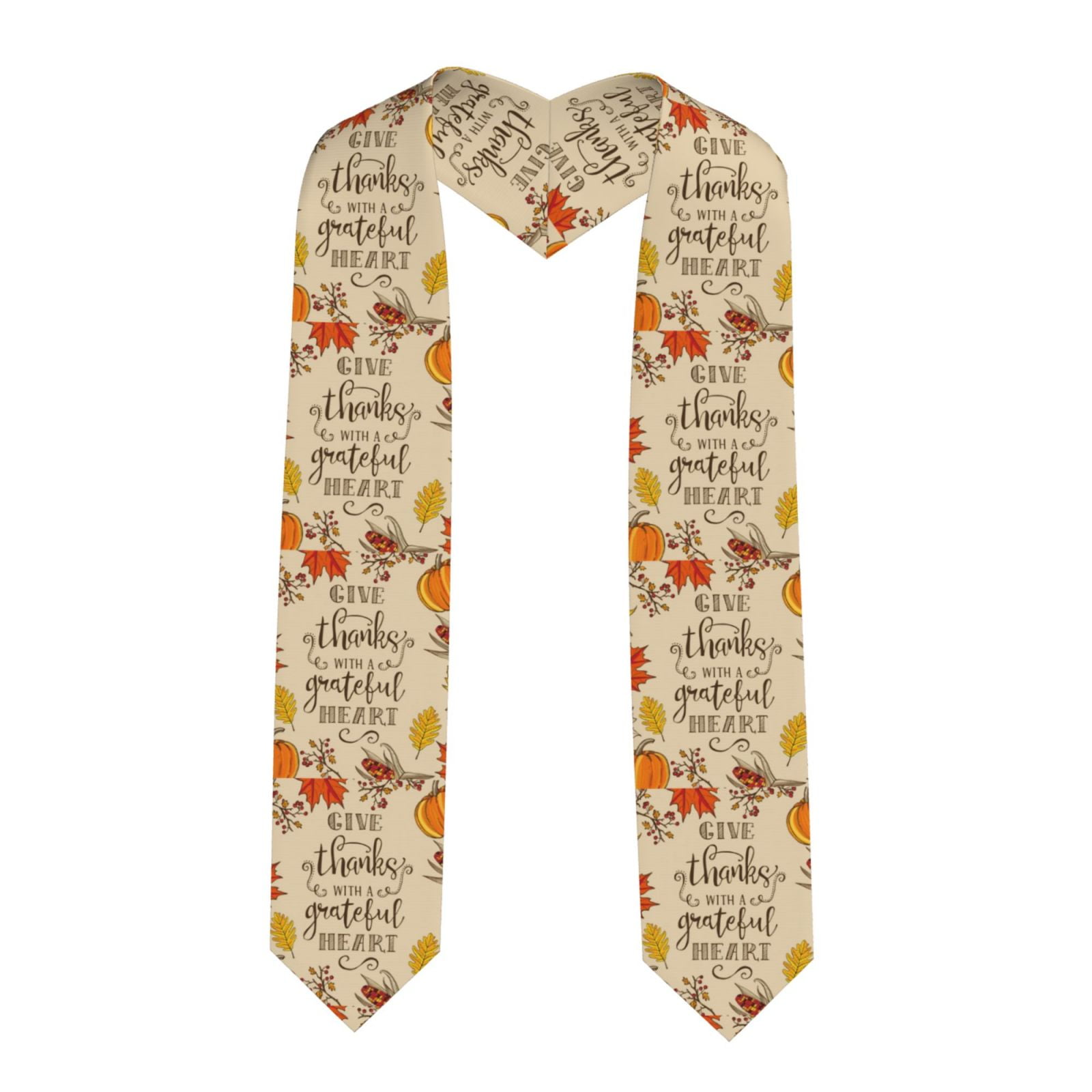 Zufioo Thanksgiving With A Grateful Heart Print Graduation Shawl Ribbon ...