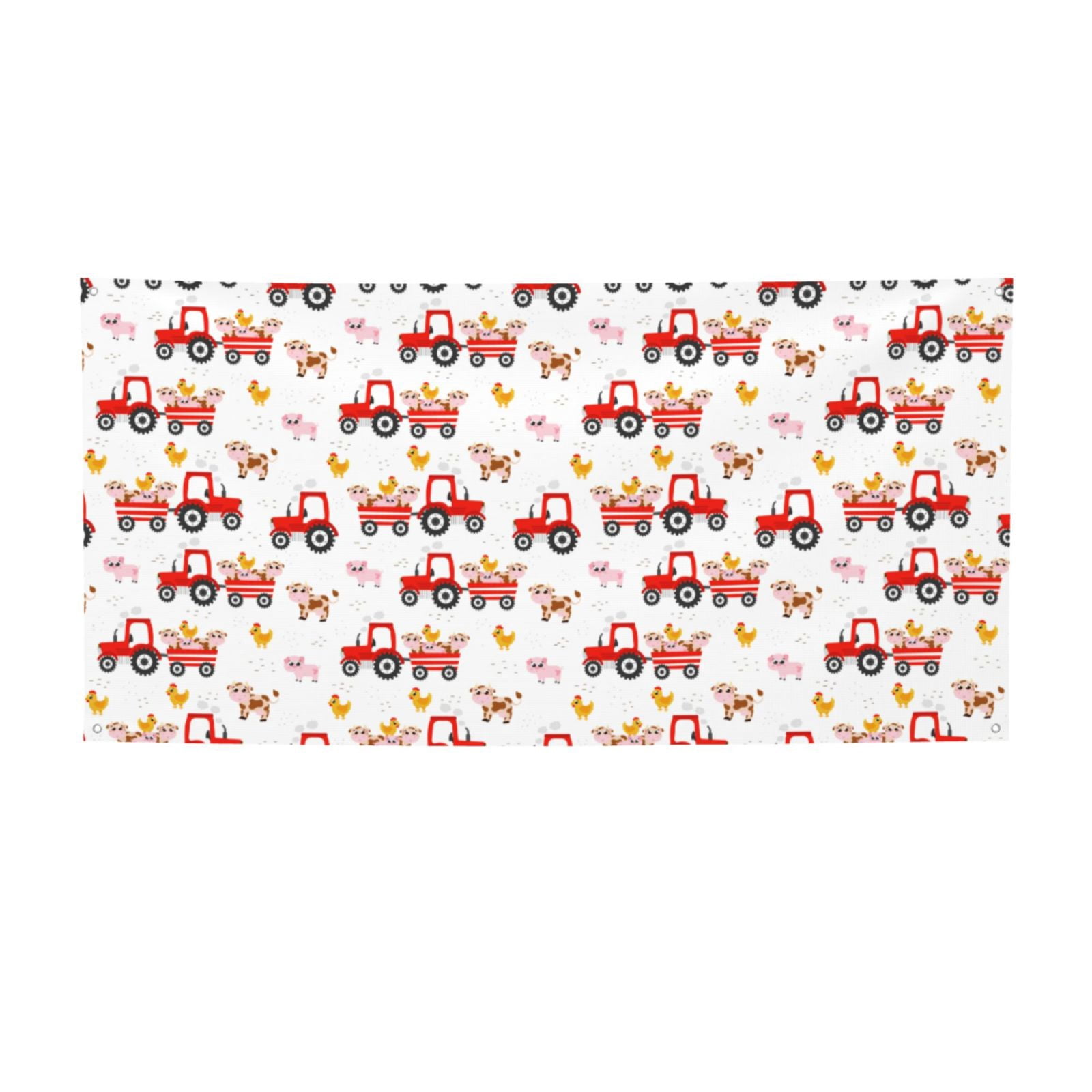 Zufioo Tractor With Farm Animals Print Holiday Banners, Party Banners ...
