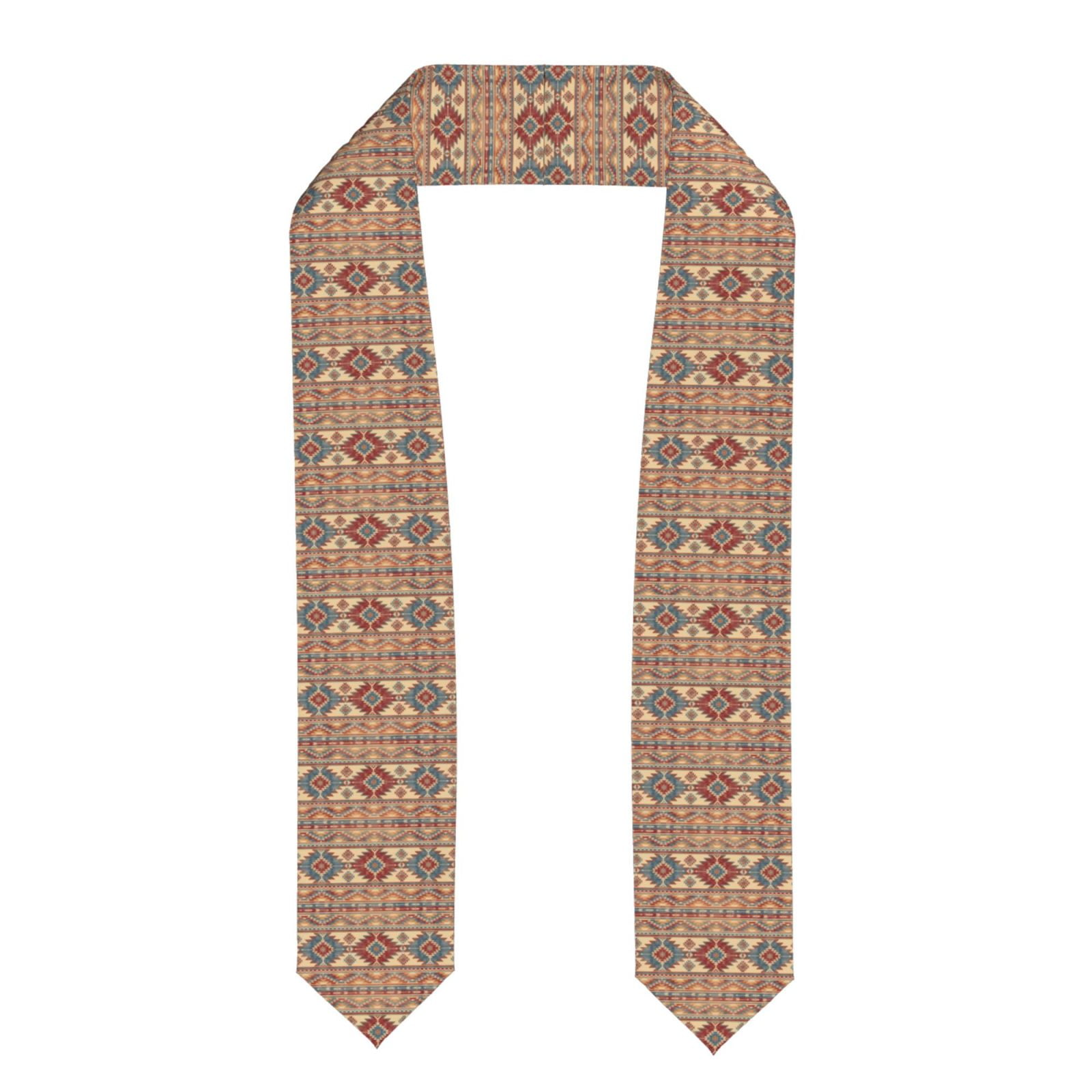 Zufioo Traditional Tribal Aztec Print Graduation Shawl Ribbon ...