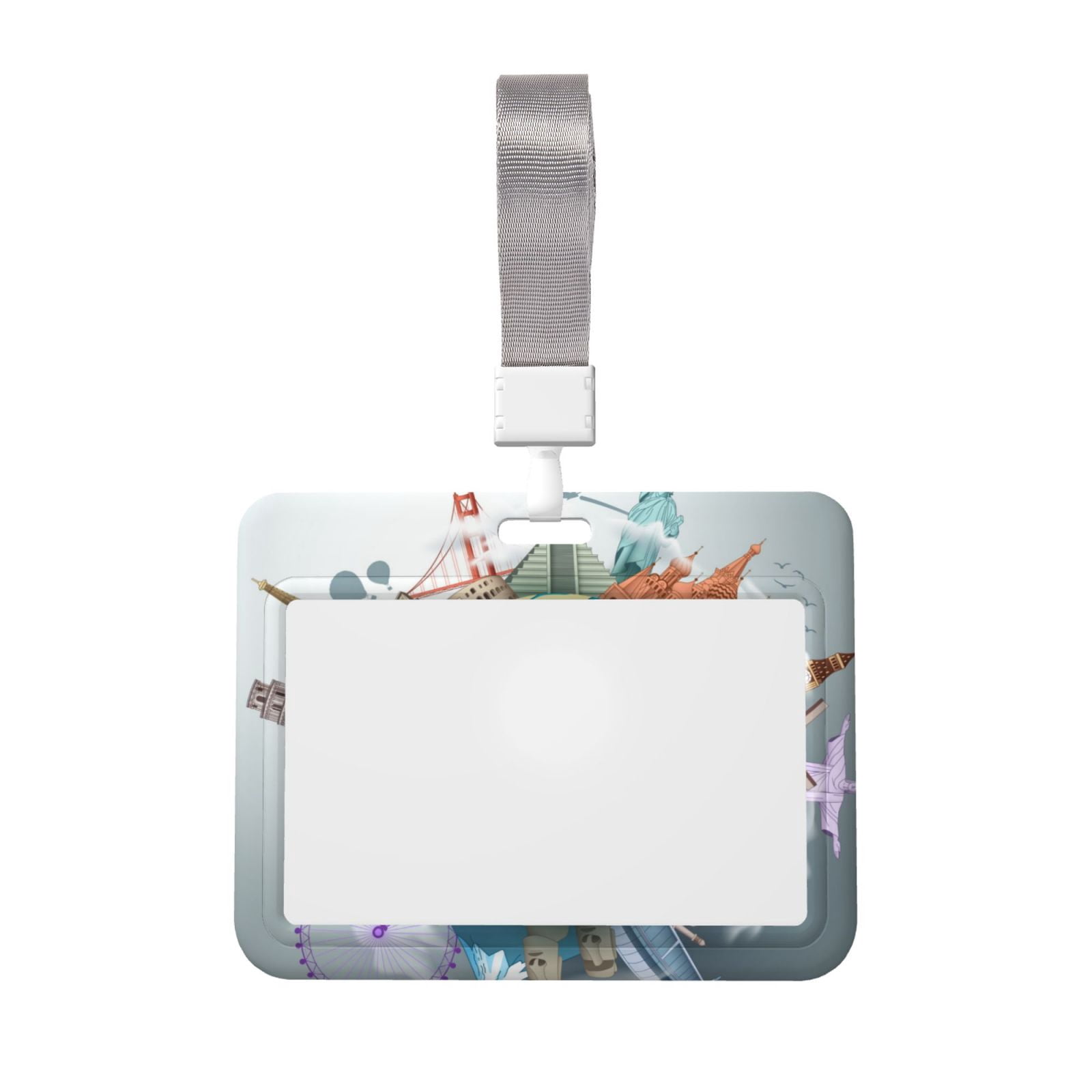 Zufioo Travel Around The World Print Work Badge Protective Case ...