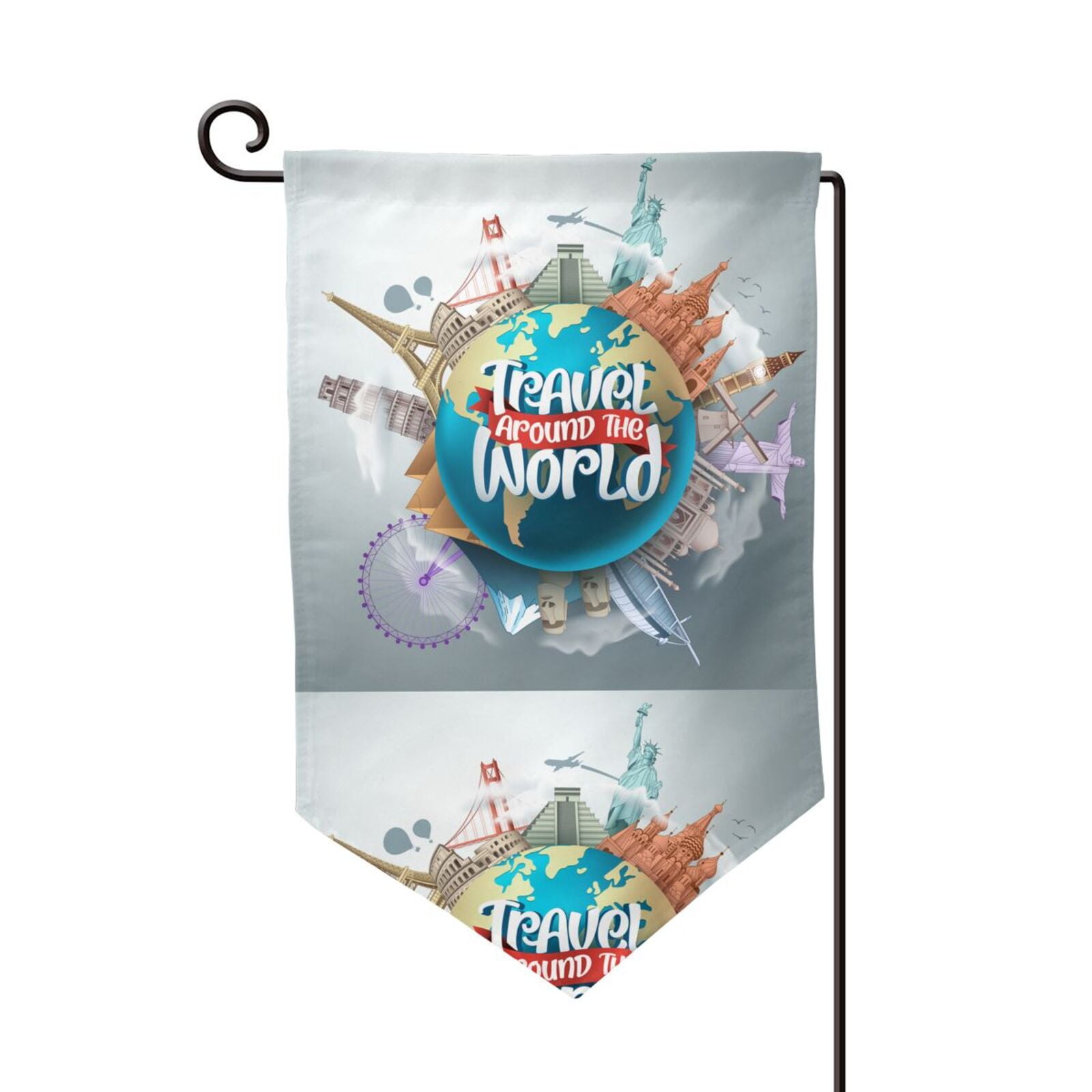 Zufioo Travel Around The World Print Garden Decoration Flags, Sun ...