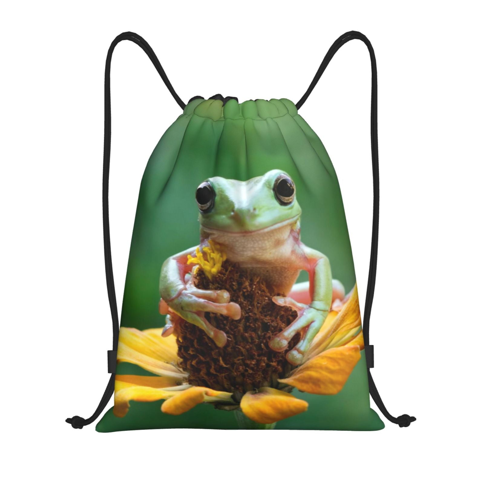 Zufioo Tree Frog Sitting On Sunflowes Sports Cinch Sack Gym String Bags ...