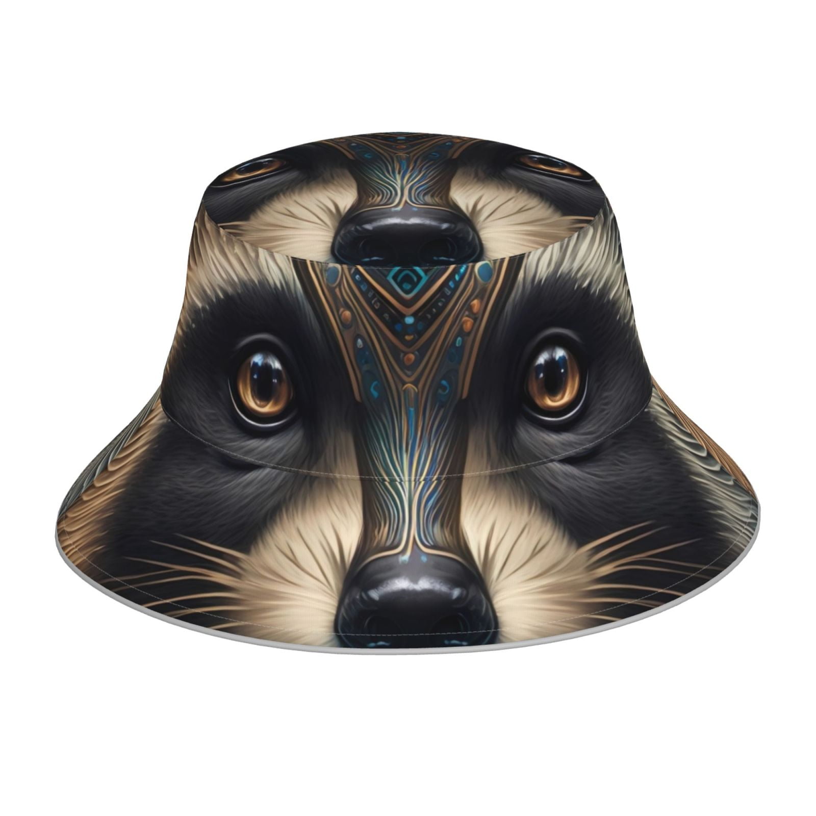 Zufioo Tribal Style Raccoon Waterproof Reflective Holographic Bucket ...