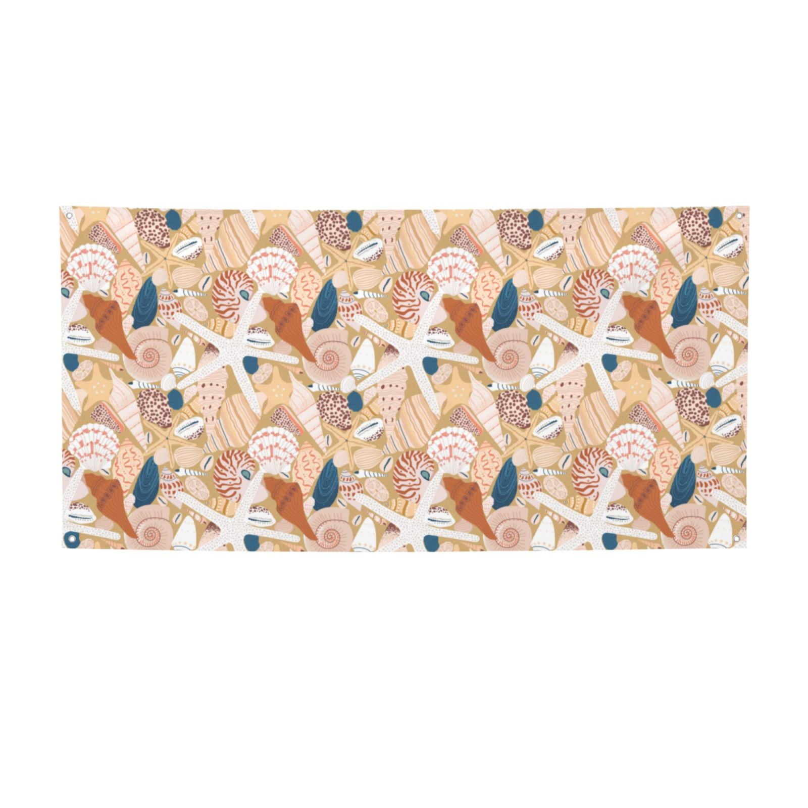 Zufioo Tropical Beach Sea Shell Print Holiday Banners, Party Banners ...