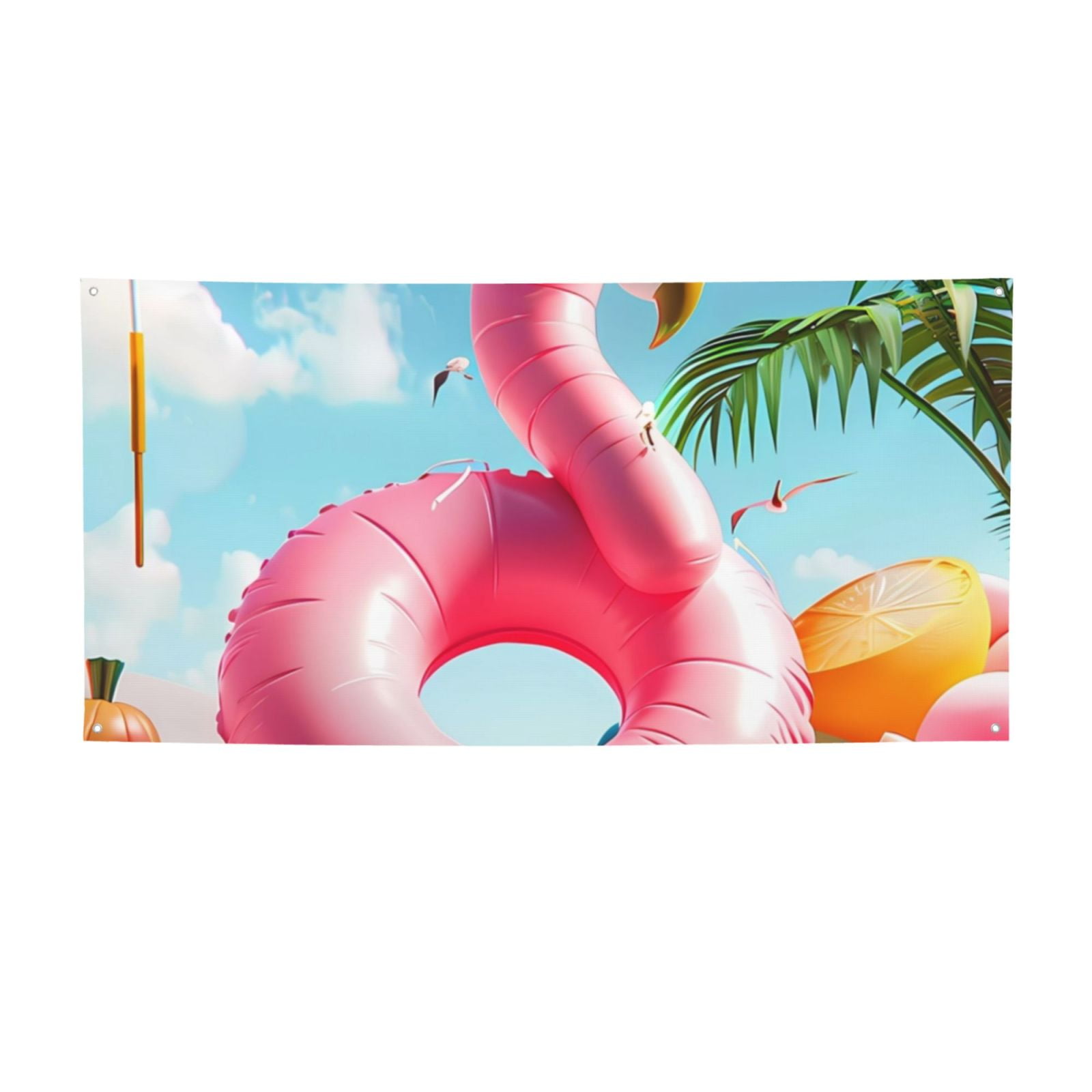 Zufioo Tropical Flamingo Pool Float Print Holiday Banners, Party ...