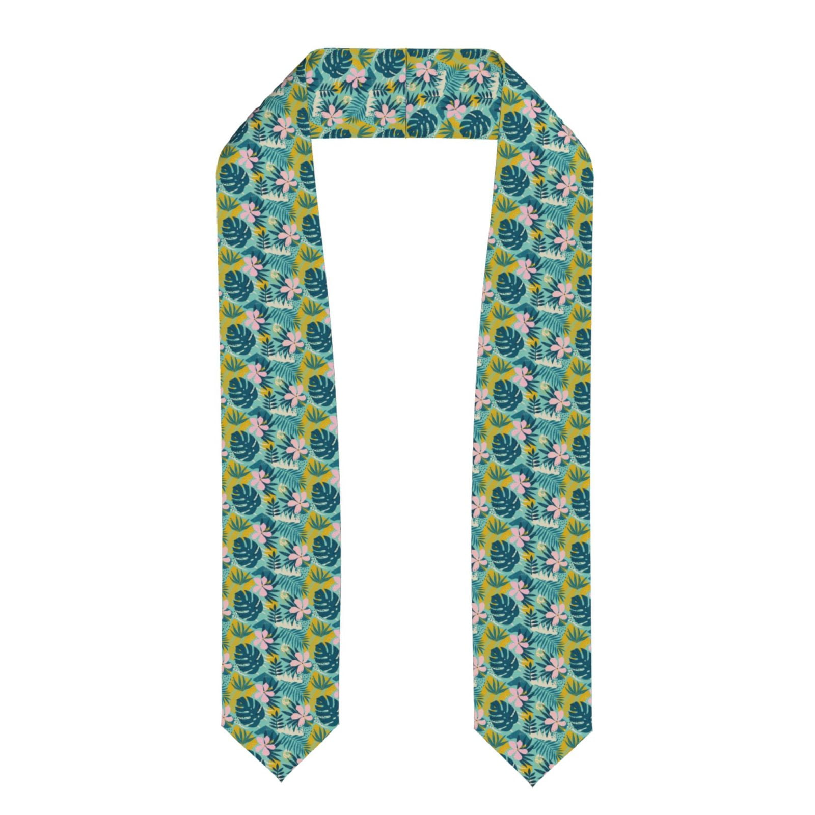 Zufioo Tropical Floral Print Graduation Shawl Ribbon, Graduation Ribbon ...