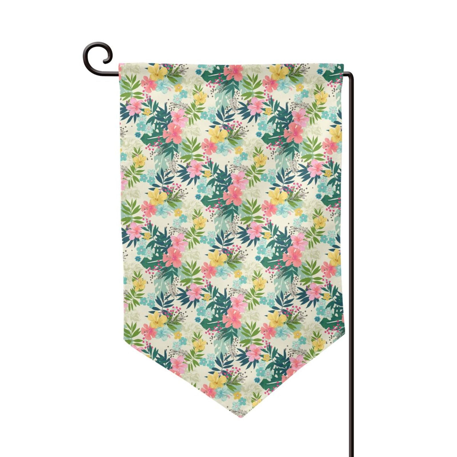 Zufioo Tropical Flowers Print Garden Decoration Flags, Sun-resistant ...