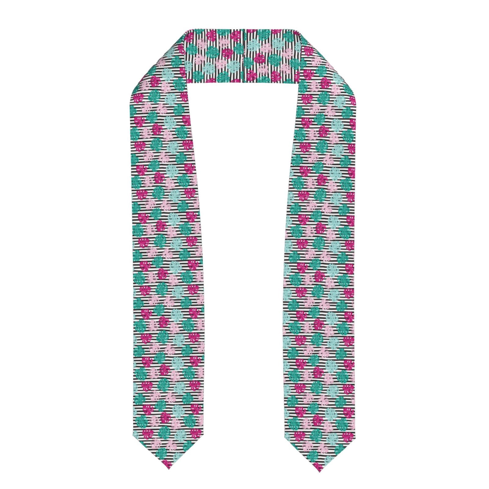Zufioo Tropical Leaves Print Graduation Shawl Ribbon, Graduation Ribbon ...