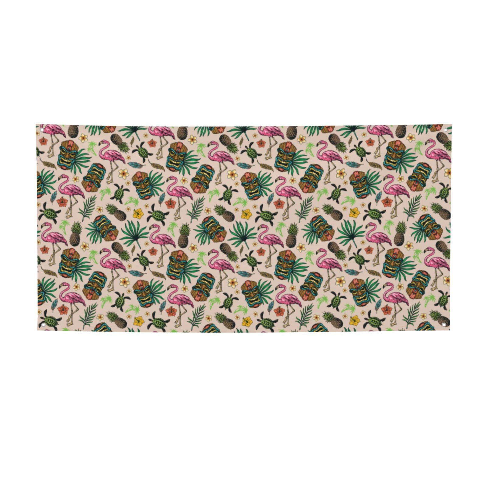 Zufioo Tropical Mask Flamingo Print Holiday Banners, Party Banners ...