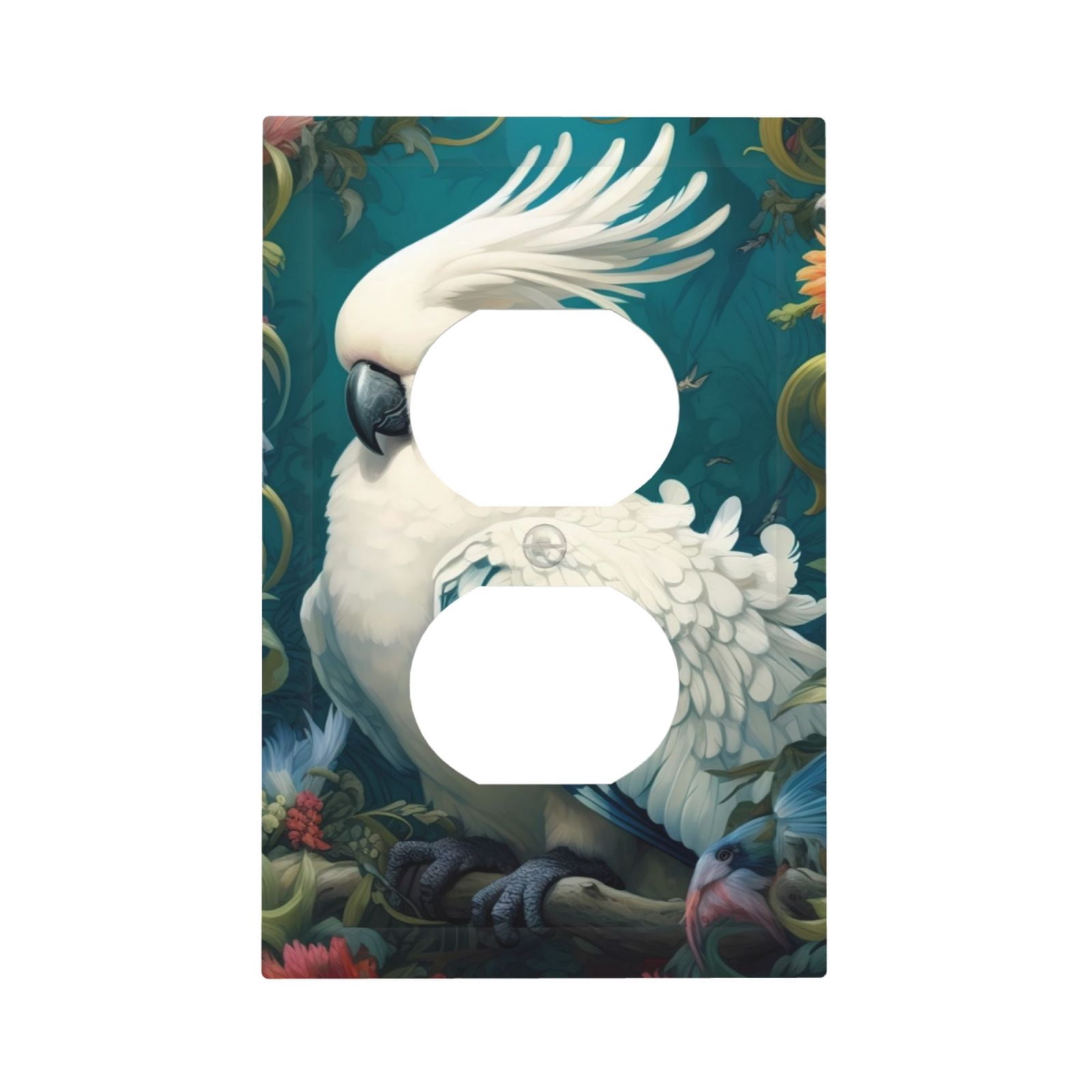 Zufioo Tropical Parrot Floral Artwork Print Switch Wall Plate ...