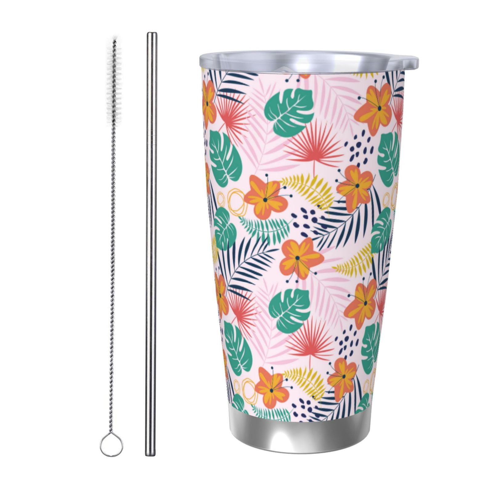 Zufioo Tropical Plants Print 20OZ Stainless Steel Car Cup, Direct ...