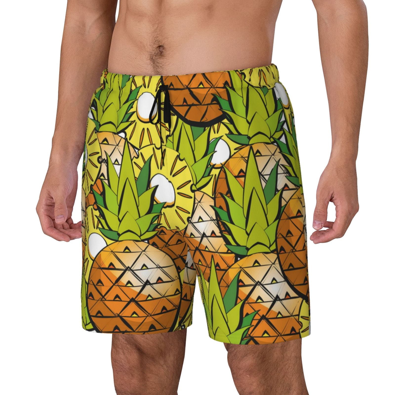 Zufioo Tropical Summer Fruit Mens Swimsuit Trunks with Compression ...