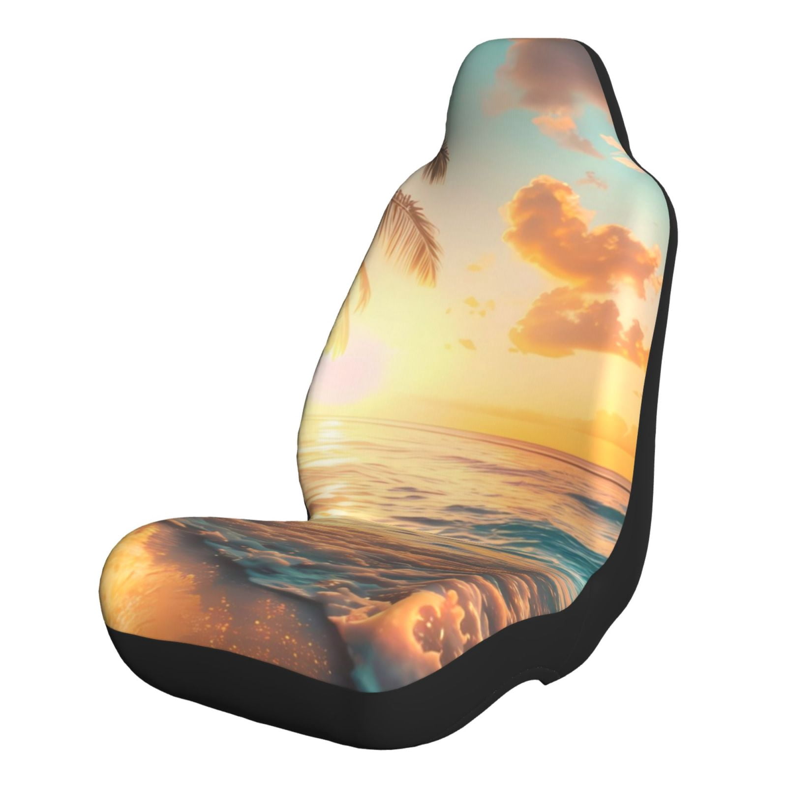 Zufioo Tropical Sunset Beach Scene Print Car Seat Protectors, SUV ...
