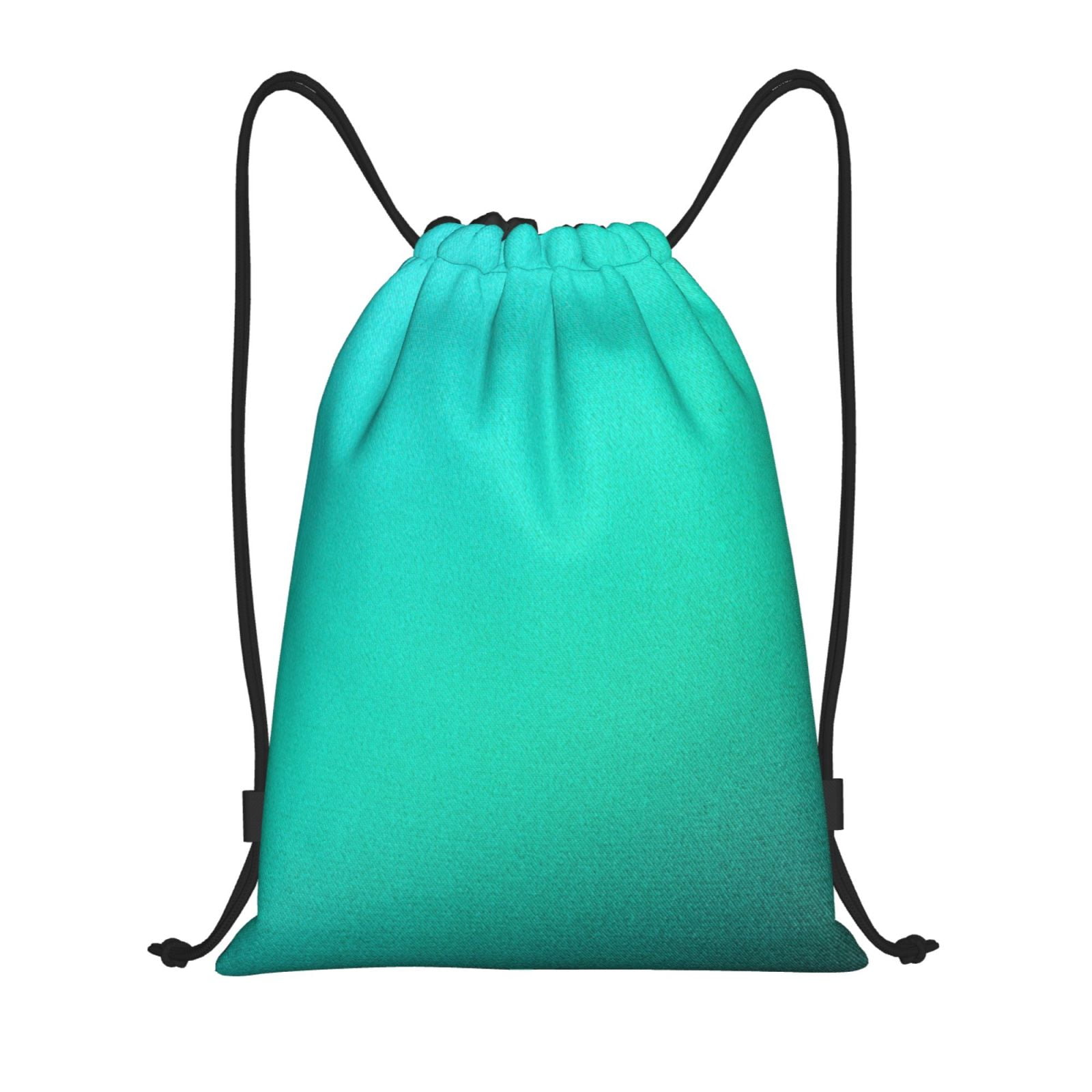 Zufioo Turquoise Light Blue Sports Cinch Sack Gym String Bags Machine ...