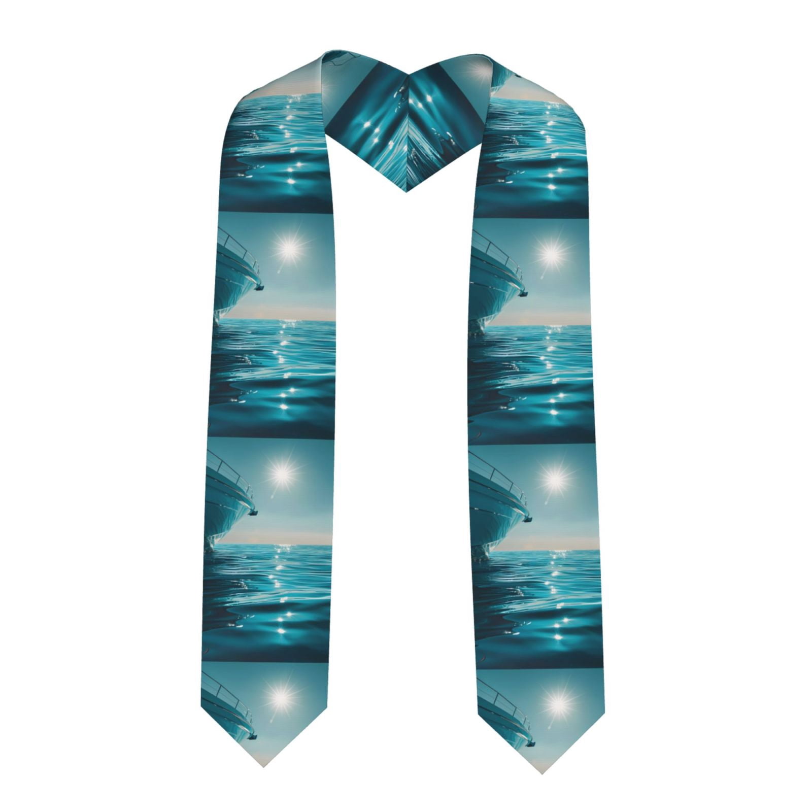 Zufioo Turquoise Ocean Reflection Print Graduation Shawl Ribbon ...