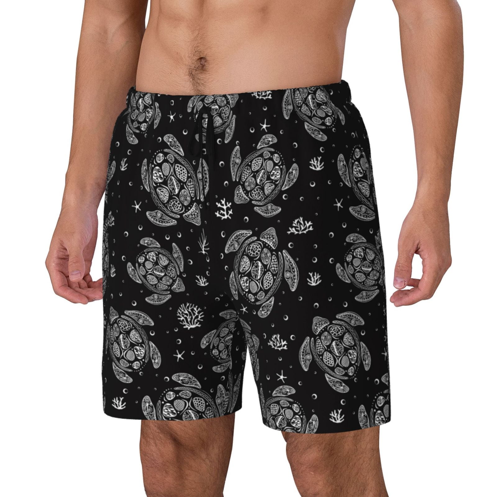 Zufioo Turtle Mens Swimsuit Trunks with Compression Liner,Quick Dry ...
