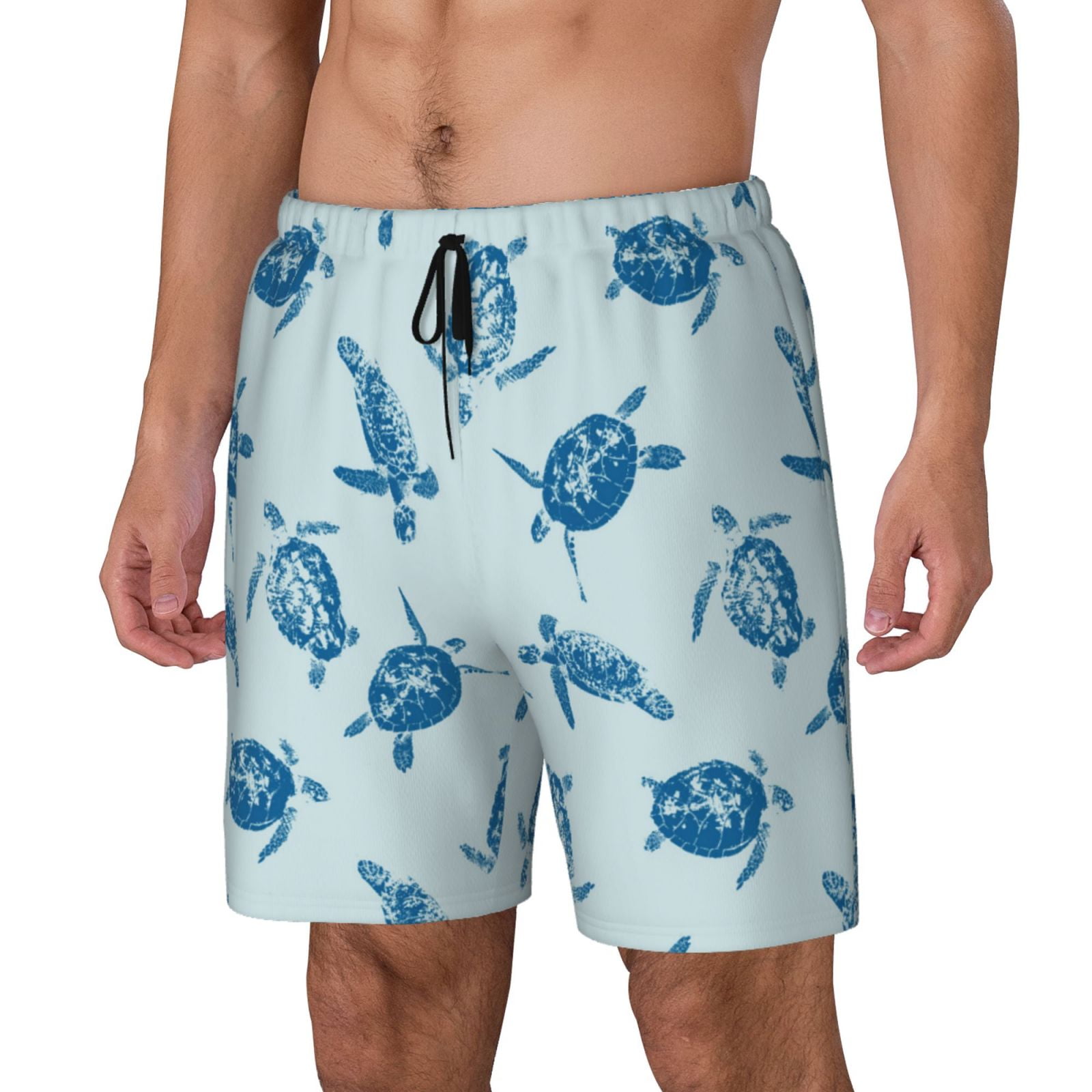 Zufioo Turtle Mens Swimsuit Trunks with Compression Liner,Quick Dry ...