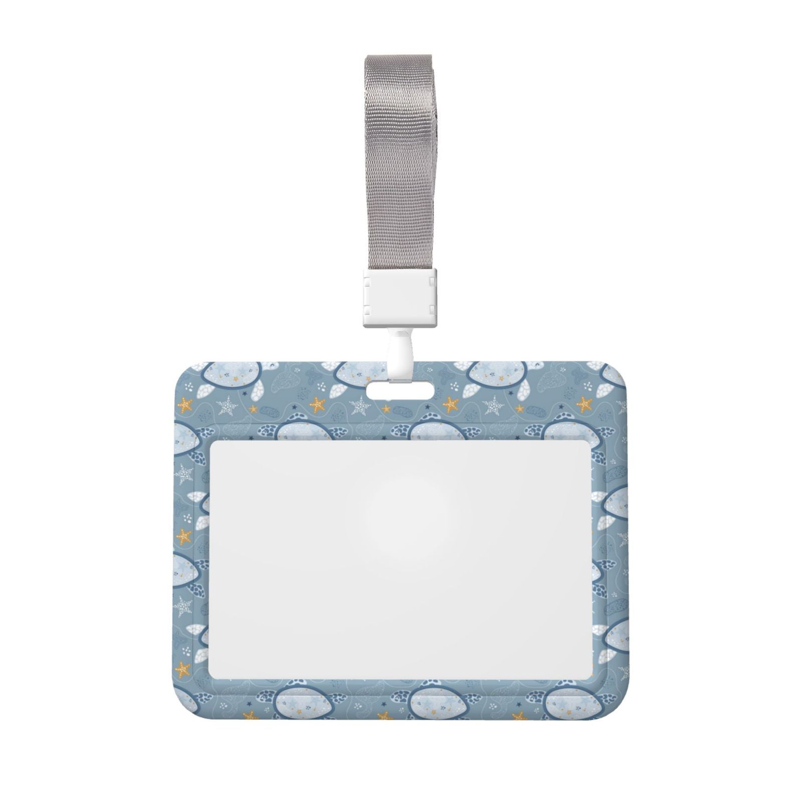 Zufioo Turtle Print Work Badge Protective Case, Waterproof Lanyard ...