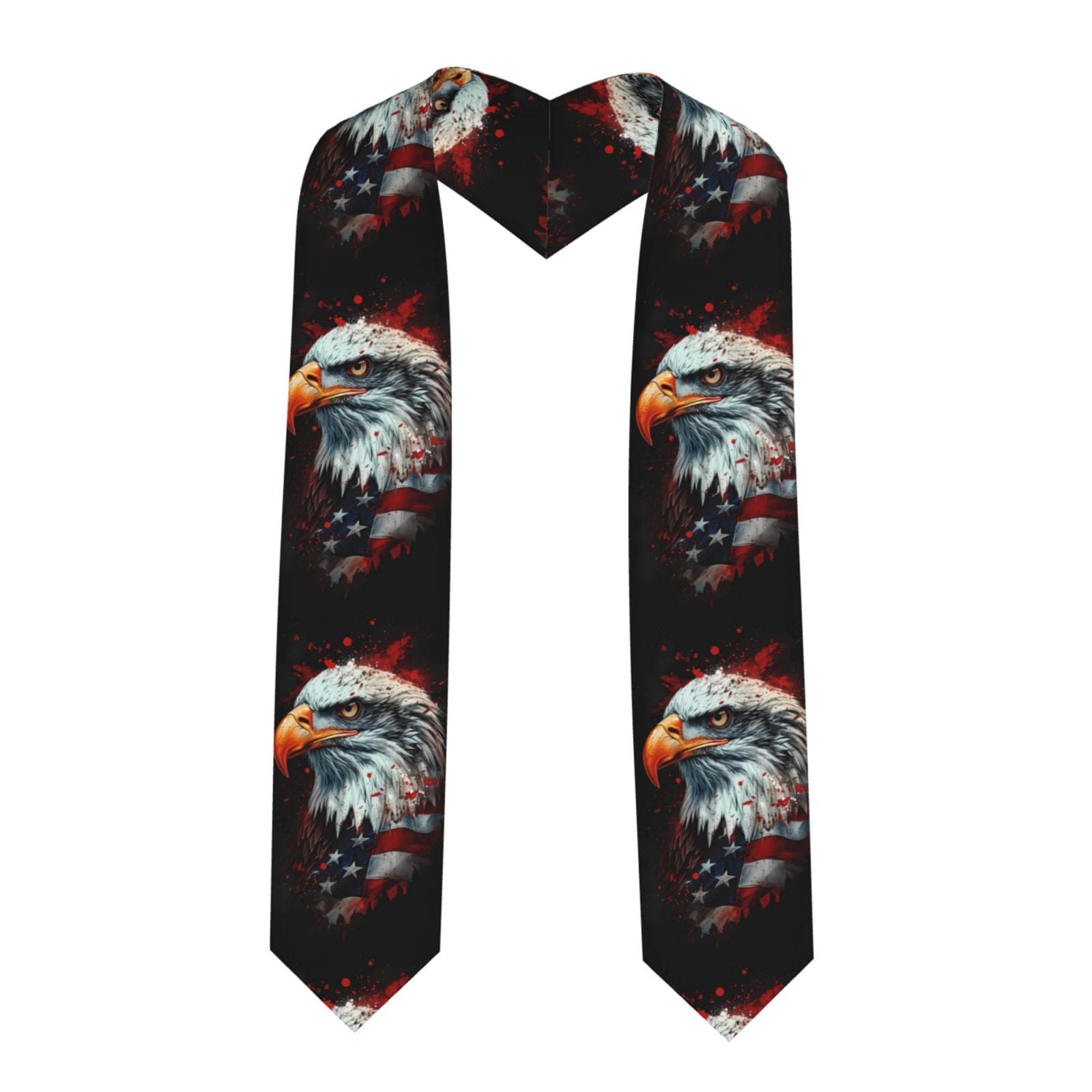 Zufioo USA Bald Eagle Print Graduation Shawl Ribbon, Graduation Ribbon ...