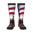 Zufioo USA Eagle with Spread Wings Print Long High Thigh Socks Knee ...