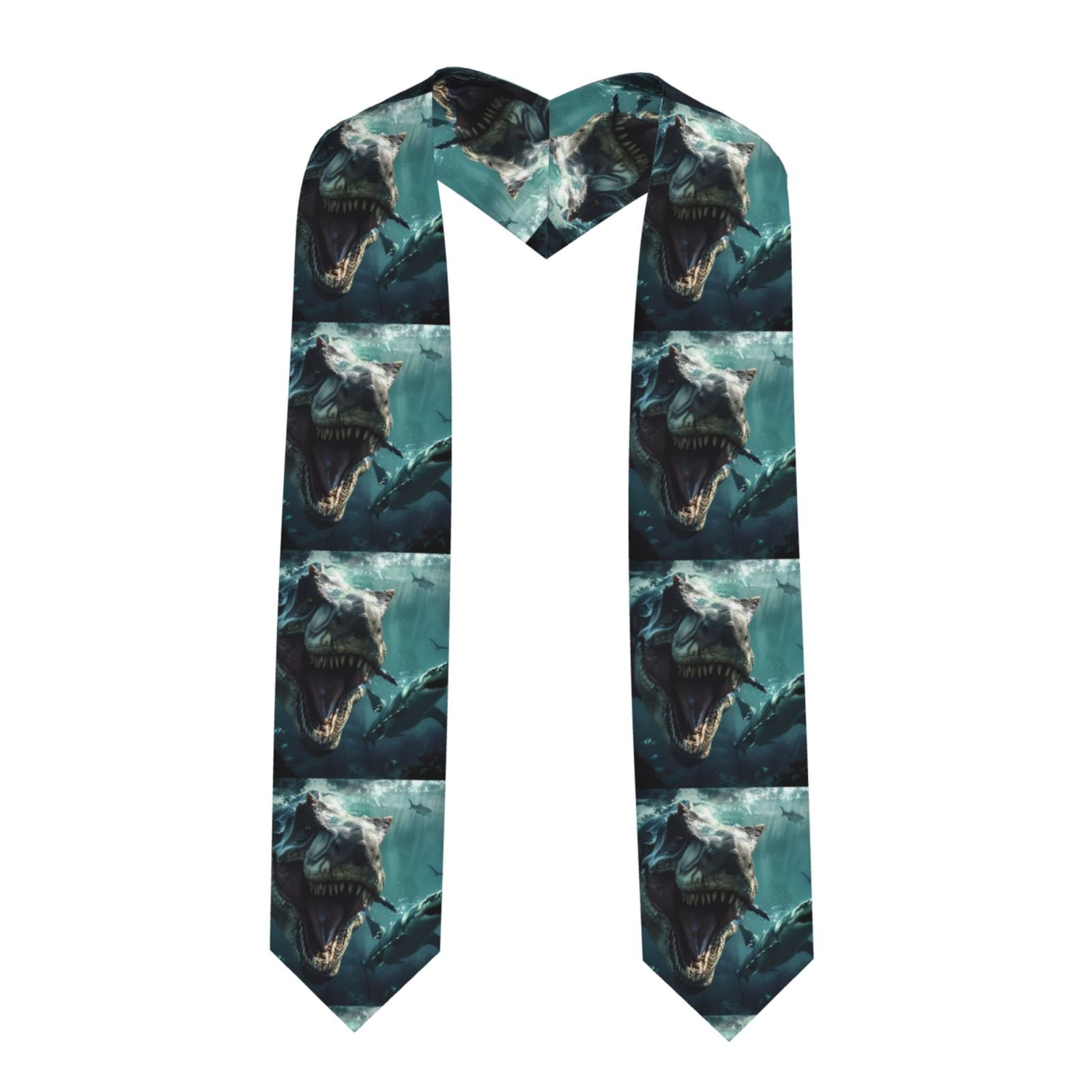 Zufioo Underwater Dinosaur Shark Print Graduation Shawl Ribbon ...