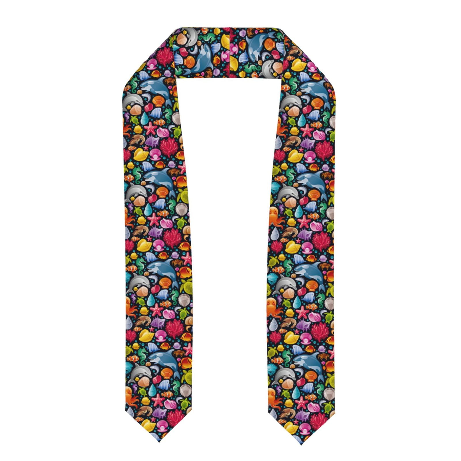Zufioo Underwater Diving Animals Print Graduation Shawl Ribbon ...