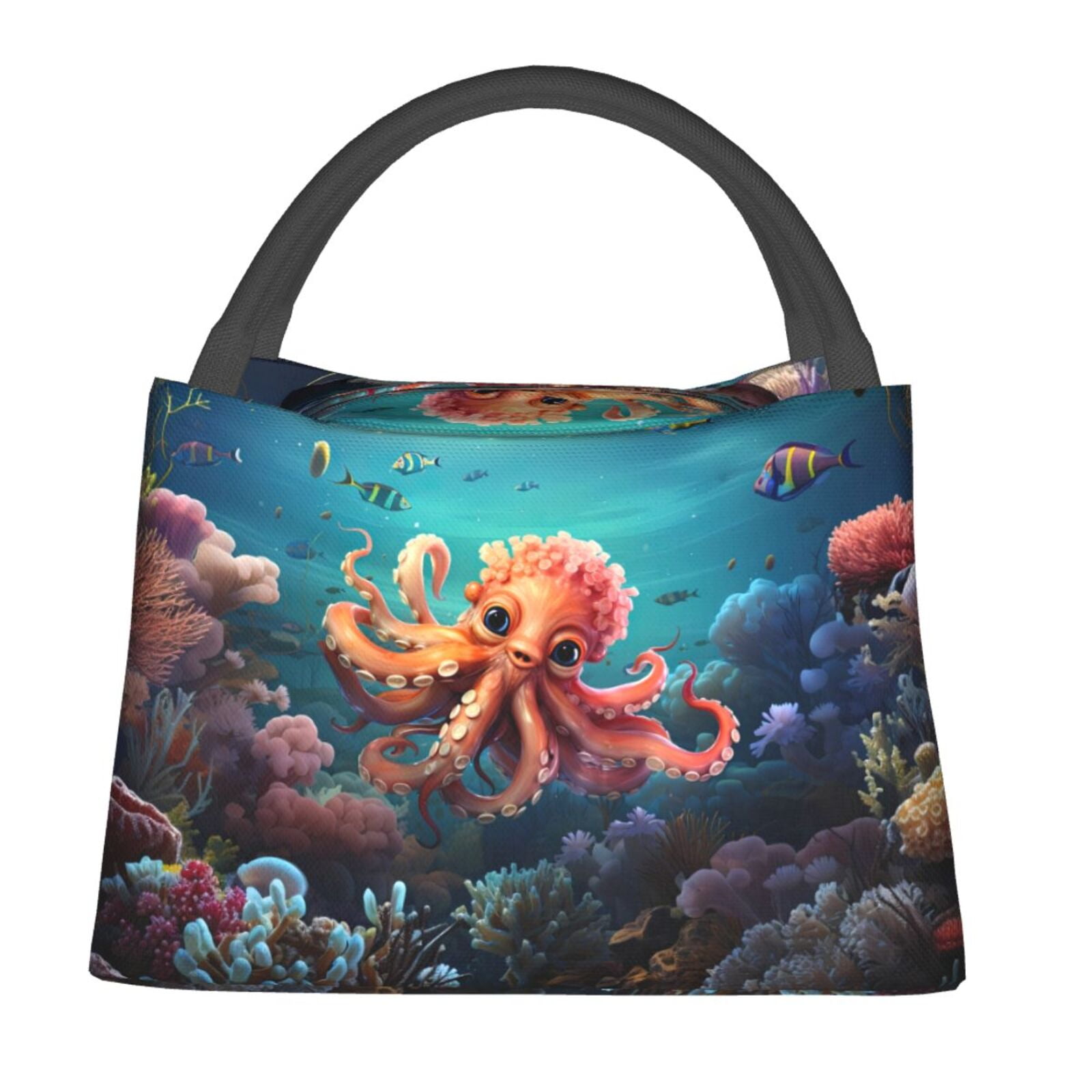 Zufioo Underwater Plant Octopus Insulated Reusable Grocery Bags,Cooler ...