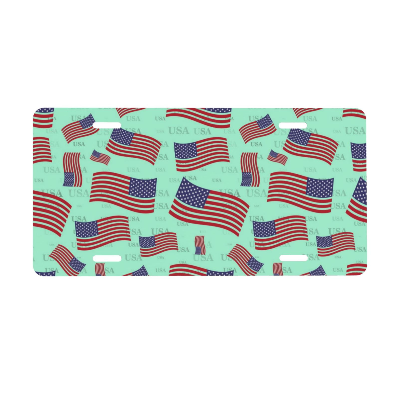 Zufioo Usa Flag Print Car Aluminum Front License Plate, 12x6 Inch ...