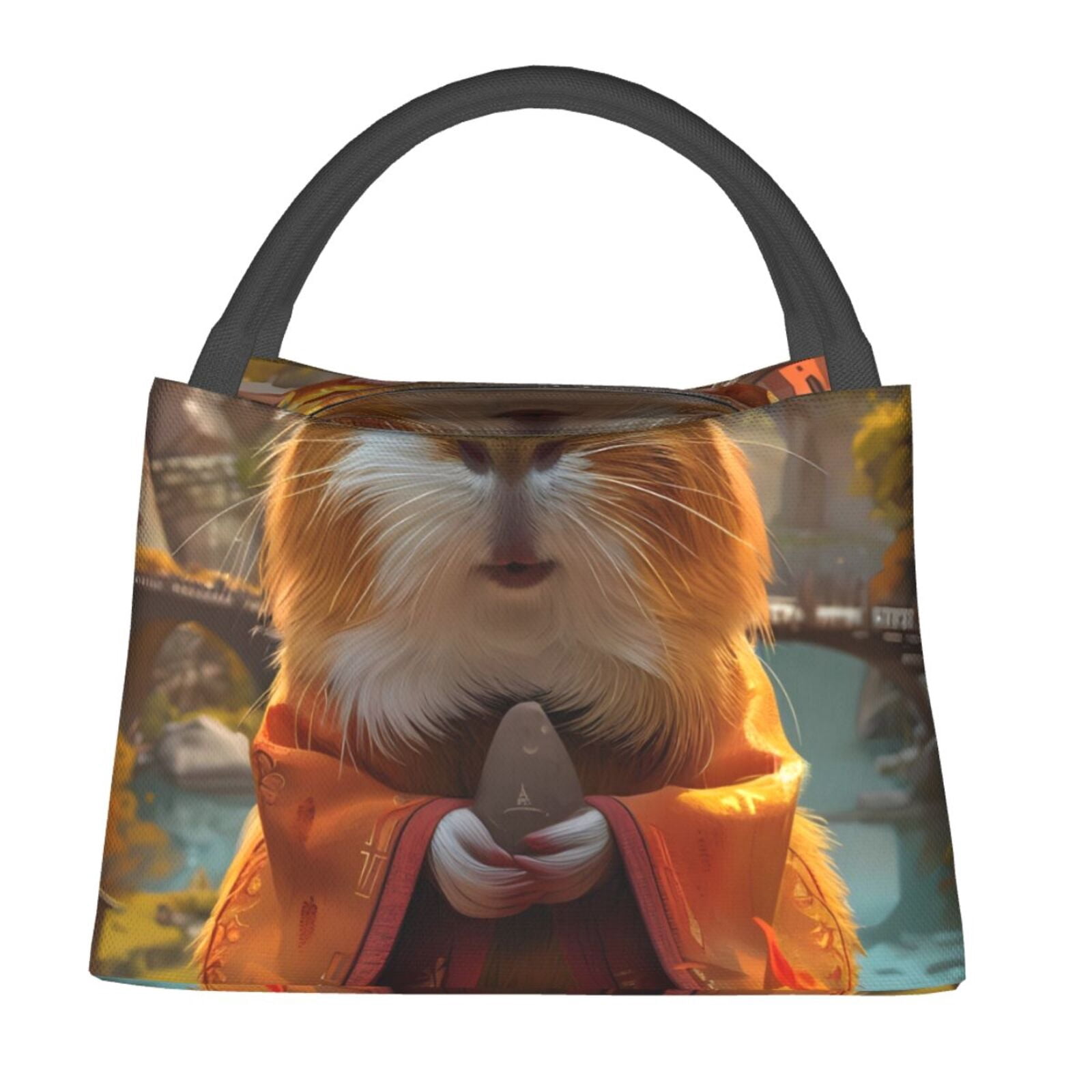 Zufioo Valley Meditating Guinea Pig Insulated Reusable Grocery Bags ...