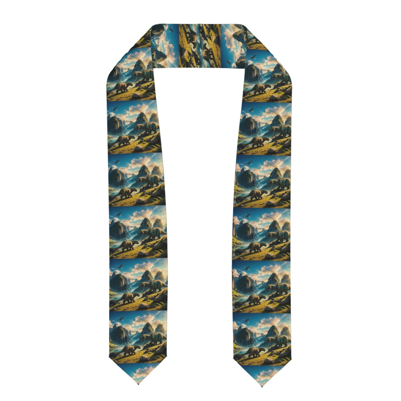 Zufioo Valley River Dinosaur Print Graduation Shawl Ribbon, Graduation ...