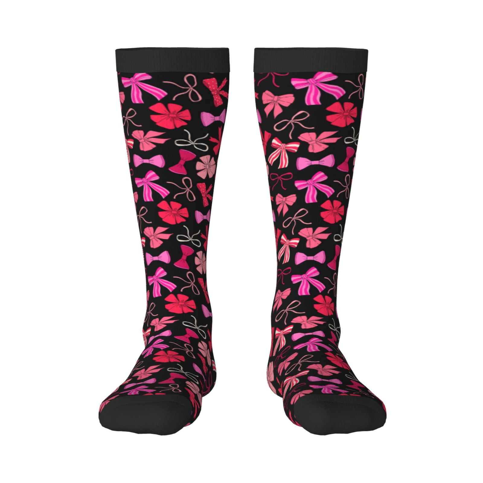 Zufioo Various pink and red Bow knots Long High Thigh Socks Knee-High ...