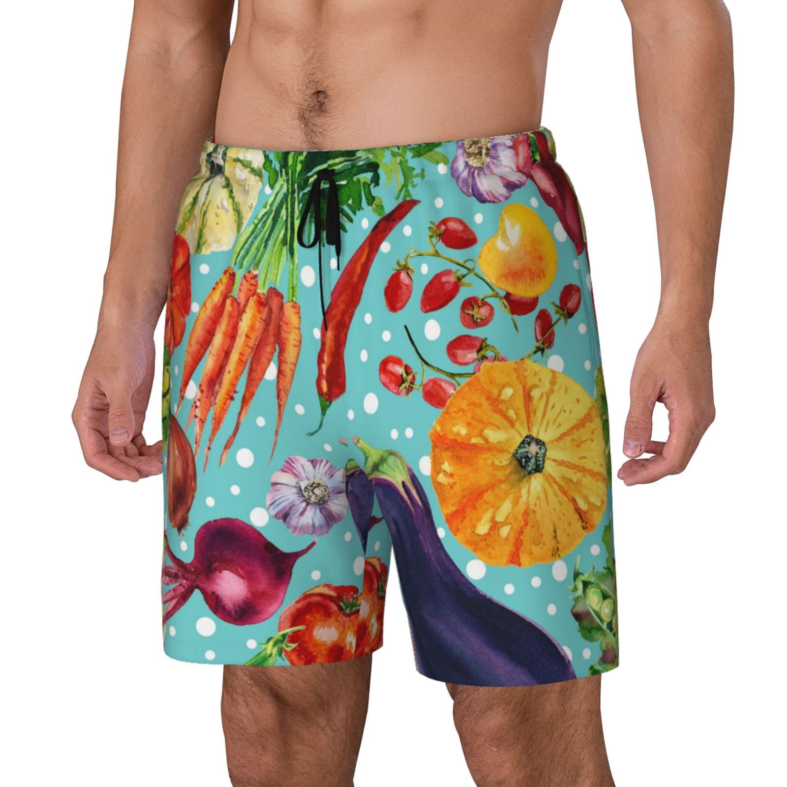 Zufioo Vegetable Mens Swimsuit Trunks with Compression Liner,Quick Dry ...