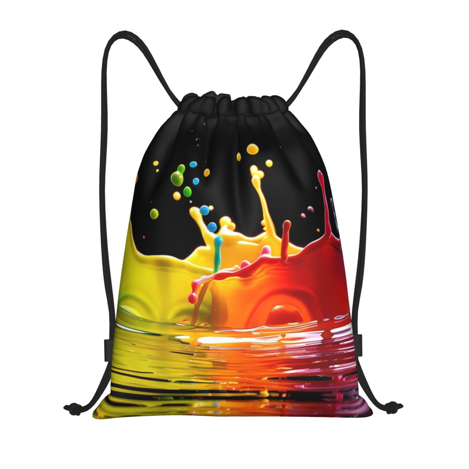 Zufioo Vibrant Color Splash Sports Cinch Sack Gym String Bags Machine ...