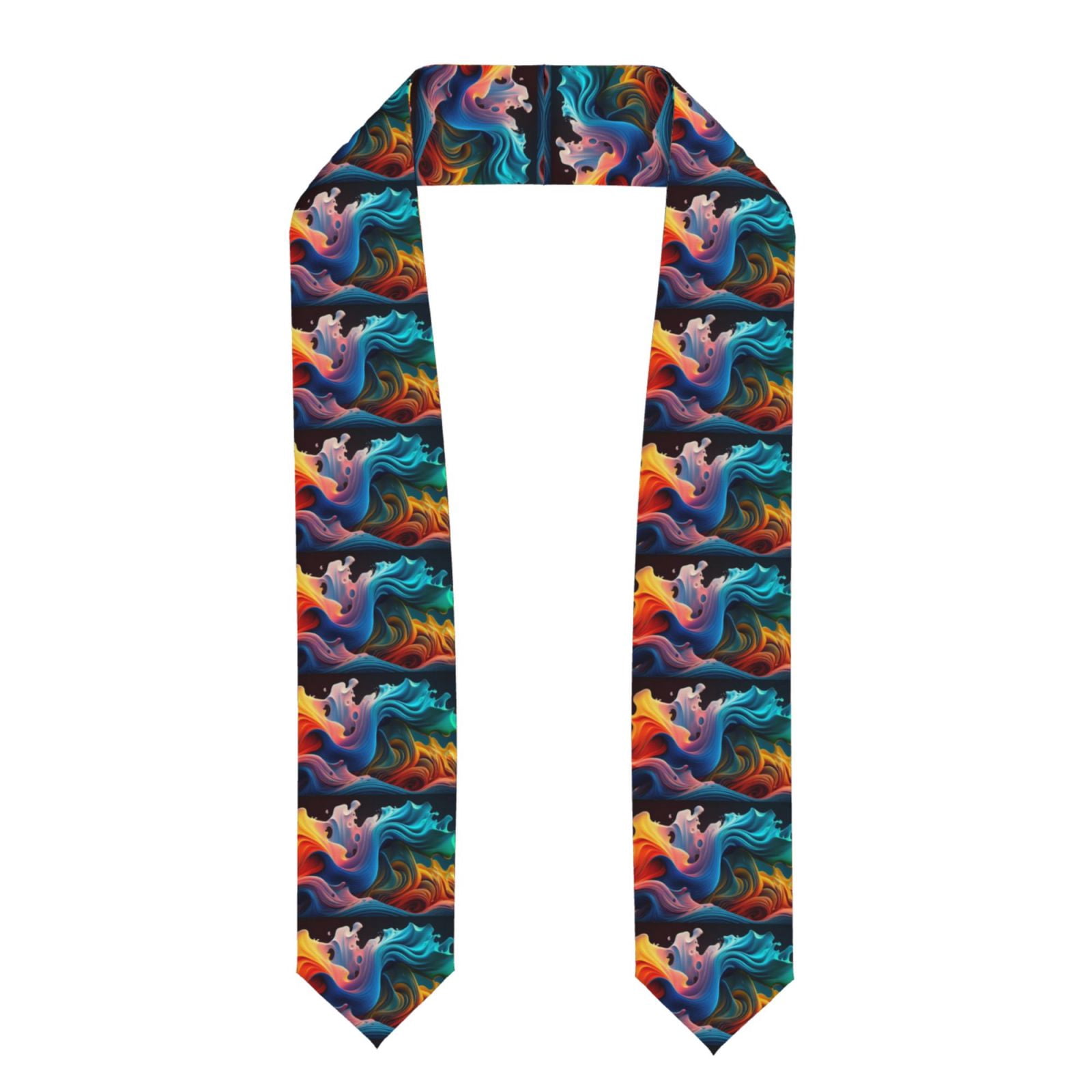 Zufioo Vibrant Fluid Motion Art Print Graduation Shawl Ribbon ...