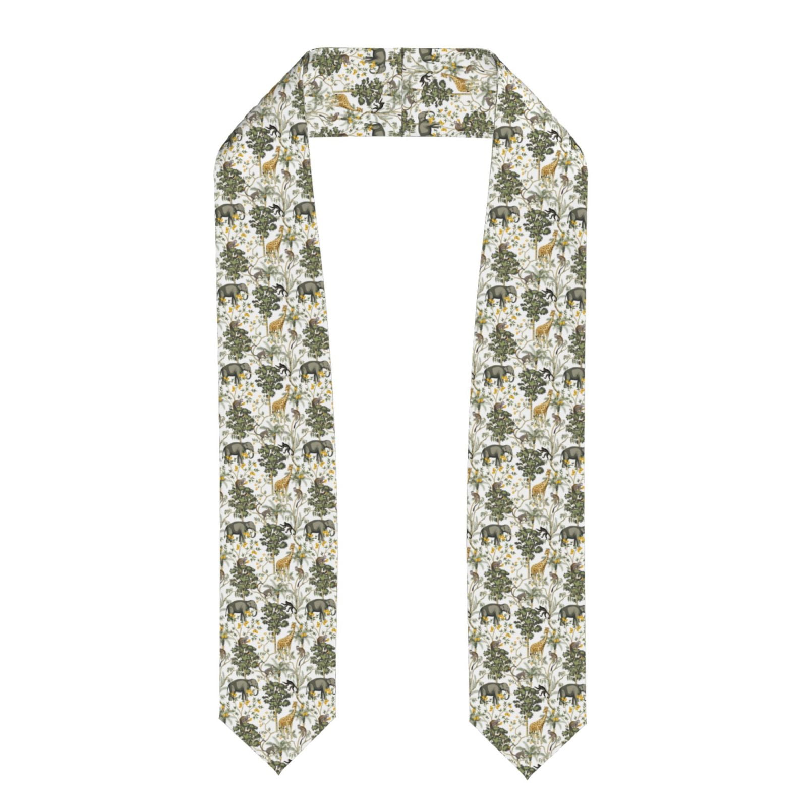 Zufioo Vintage Animals Palm Tree Print Graduation Shawl Ribbon ...