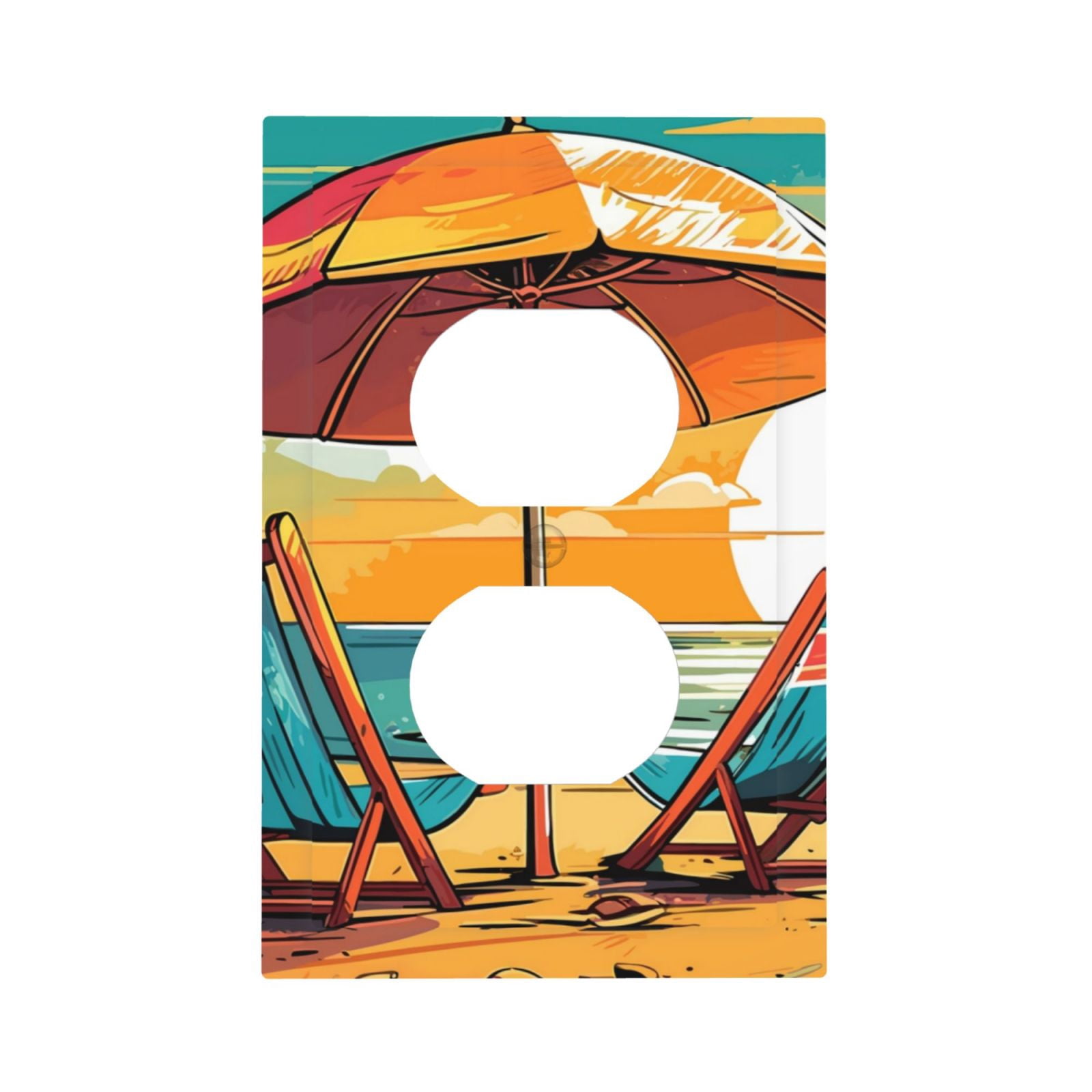 Zufioo Vintage Beach Sunset Print Switch Wall Plate, Dustproof and Heat ...