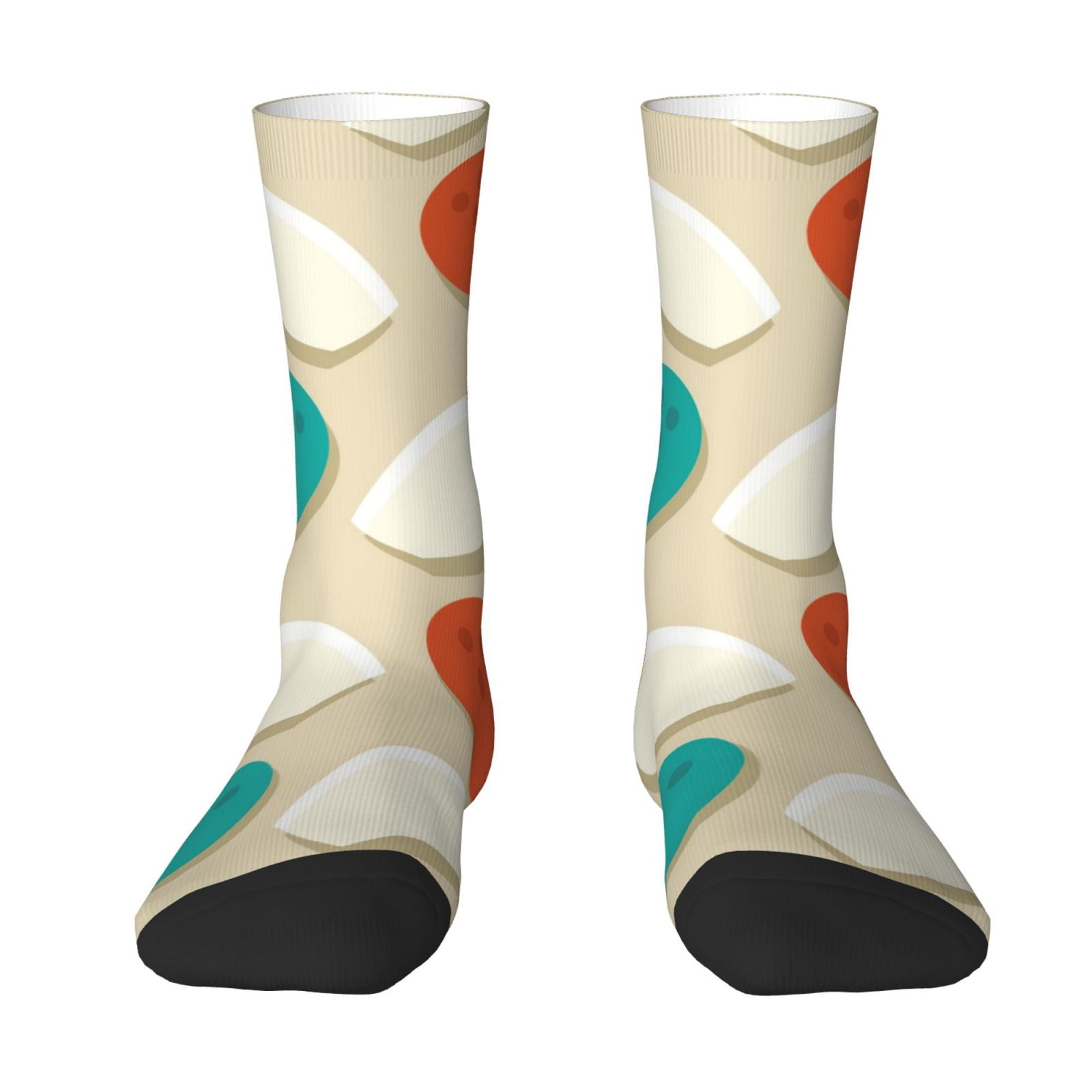 Zufioo Vintage Bowling Print Thigh High Socks,Knee High Socks For Women ...